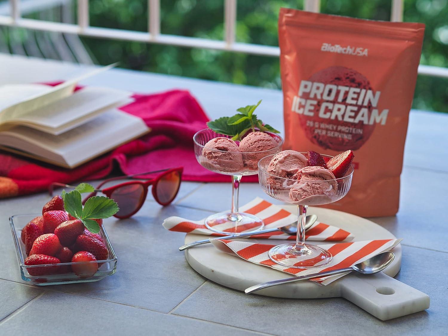 Buy BioTechUSA Protein Ice Cream Powder 500g Strawberry Flavor | Whey ...