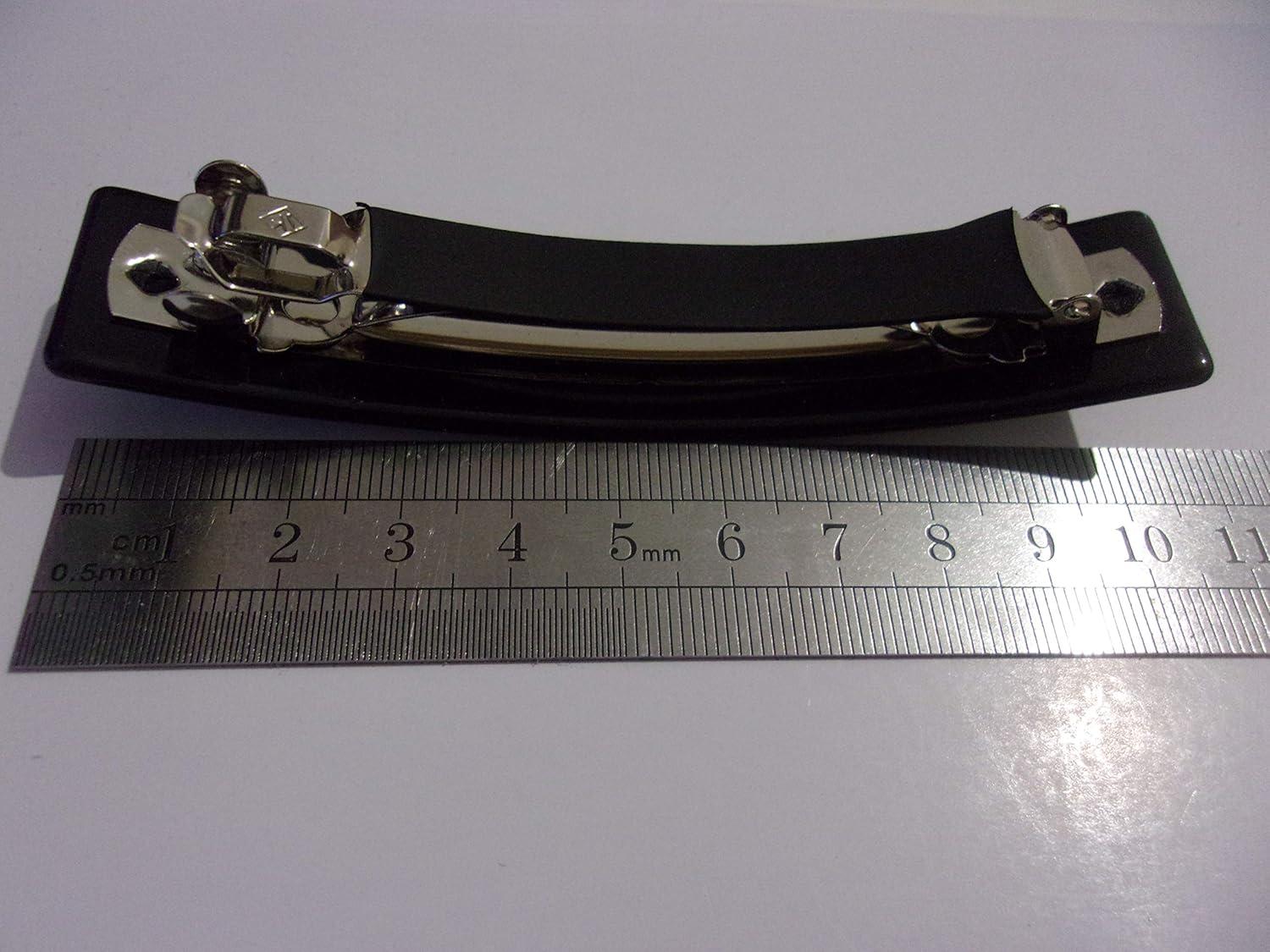 Black Rectangular Barrette Hair Clip - 9cm (3.5) | Pritties Accessories ...