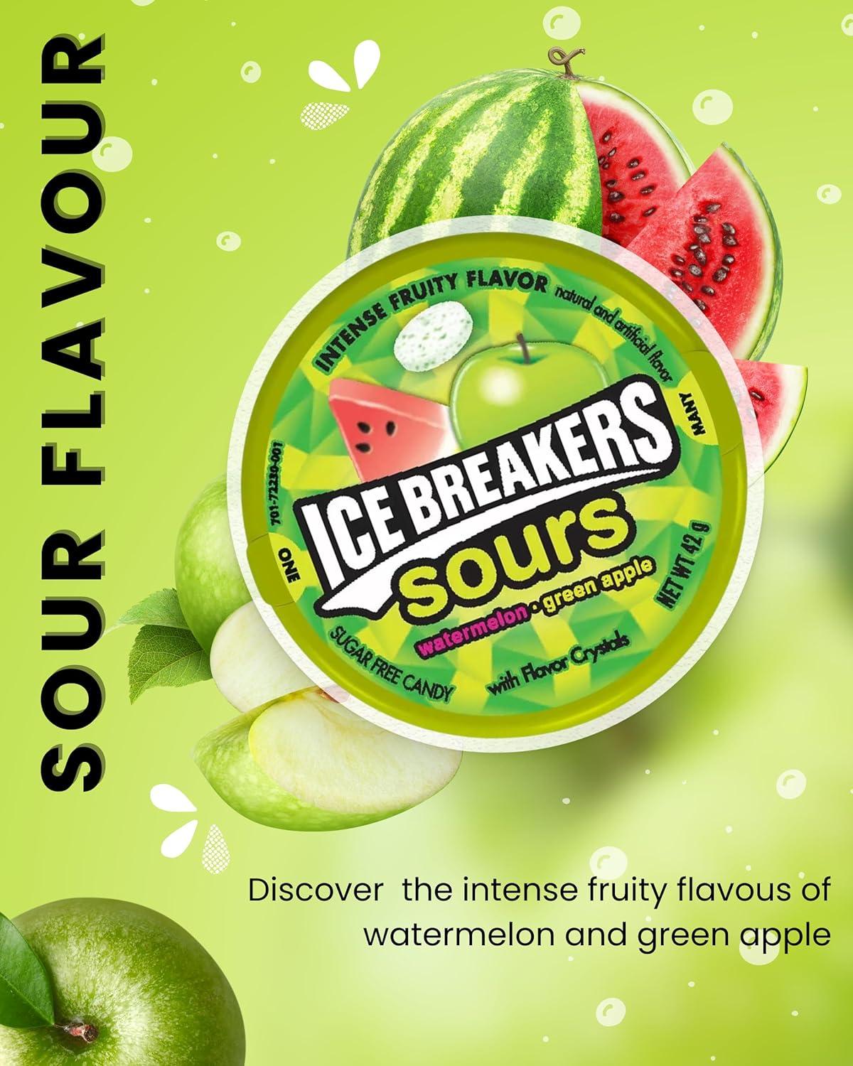 Ice Breakers Sour Sweets Box (4 x 42g) - Sugar-Free Fruit and Wild ...