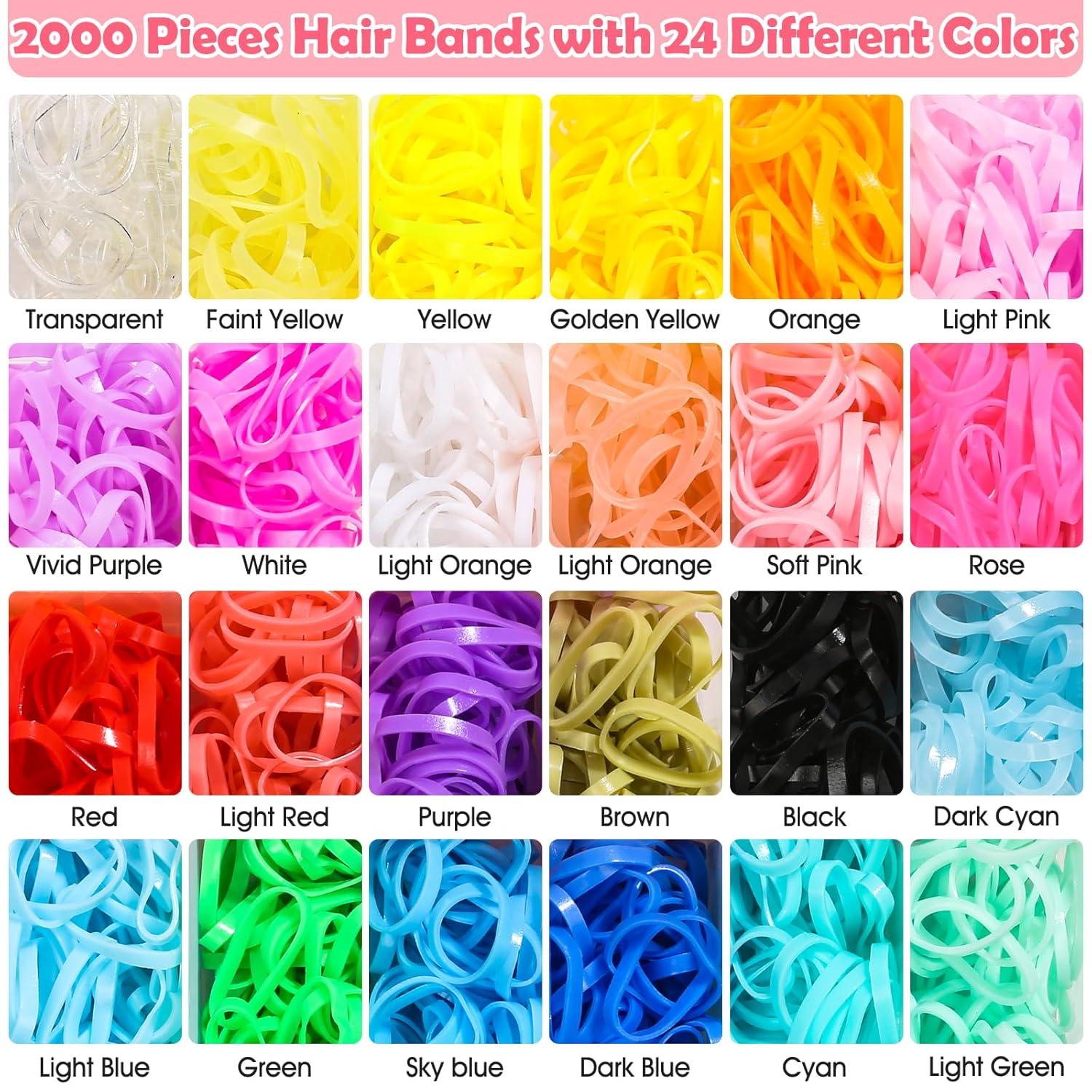 Subblaga 2068-Part Elastic Hair Strap Set - 2000 Mini Colorful Hair ...