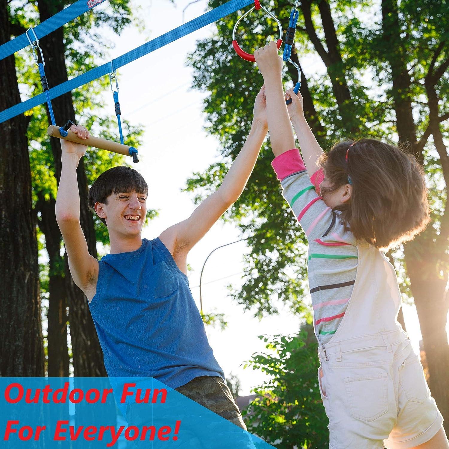 Hanging Ninja Rings (4 Pack) for Ninja Warrior Course | Double Obstacle ...