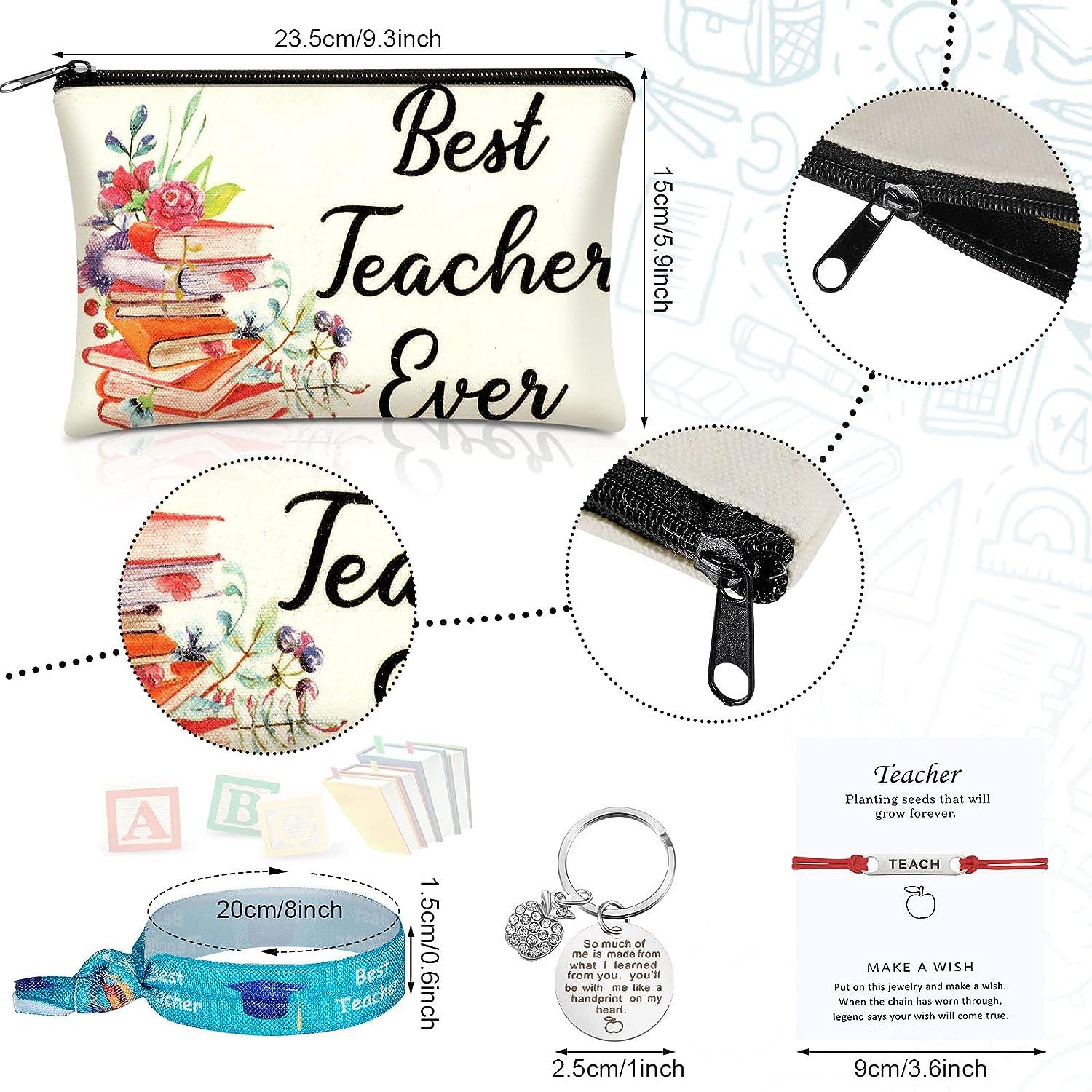 Teacher Appreciation Gift Set with Makeup Pouch, Hair Ties, Bracelets ...