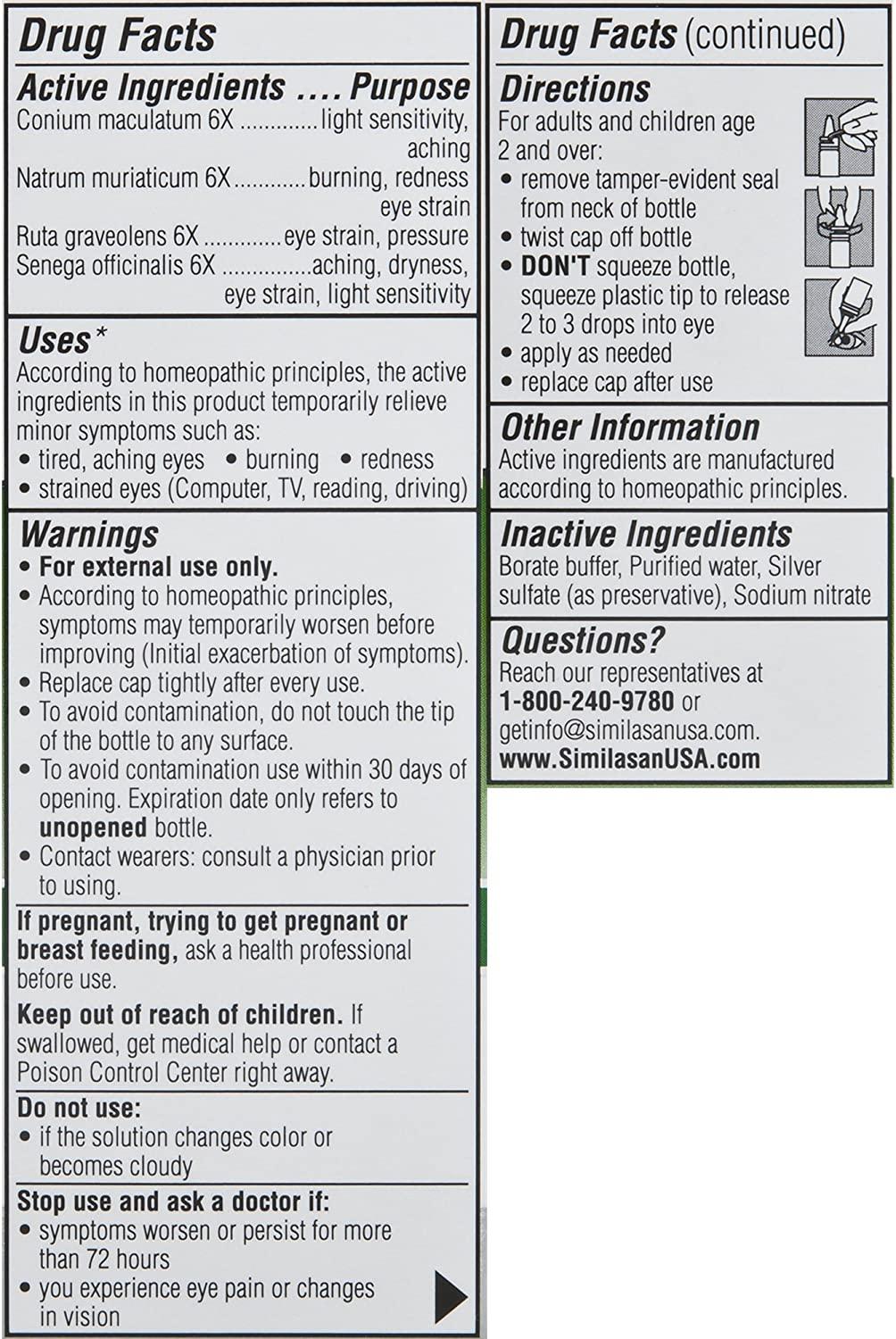 Similasan Computer Eye Relief Eye Drops 2 Count 0.33 oz - Pack of 2 ...