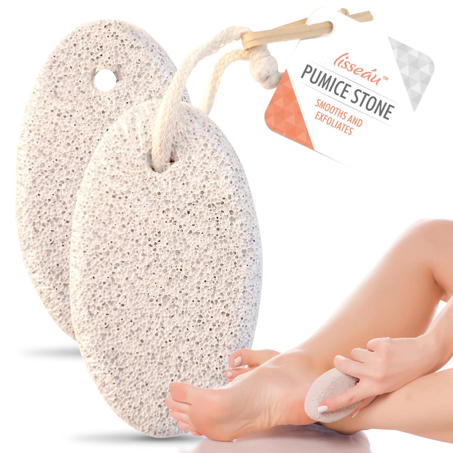 2pk Natural Pumice Stone for Feet - Callus Remover & Dead Skin Scrubber ...