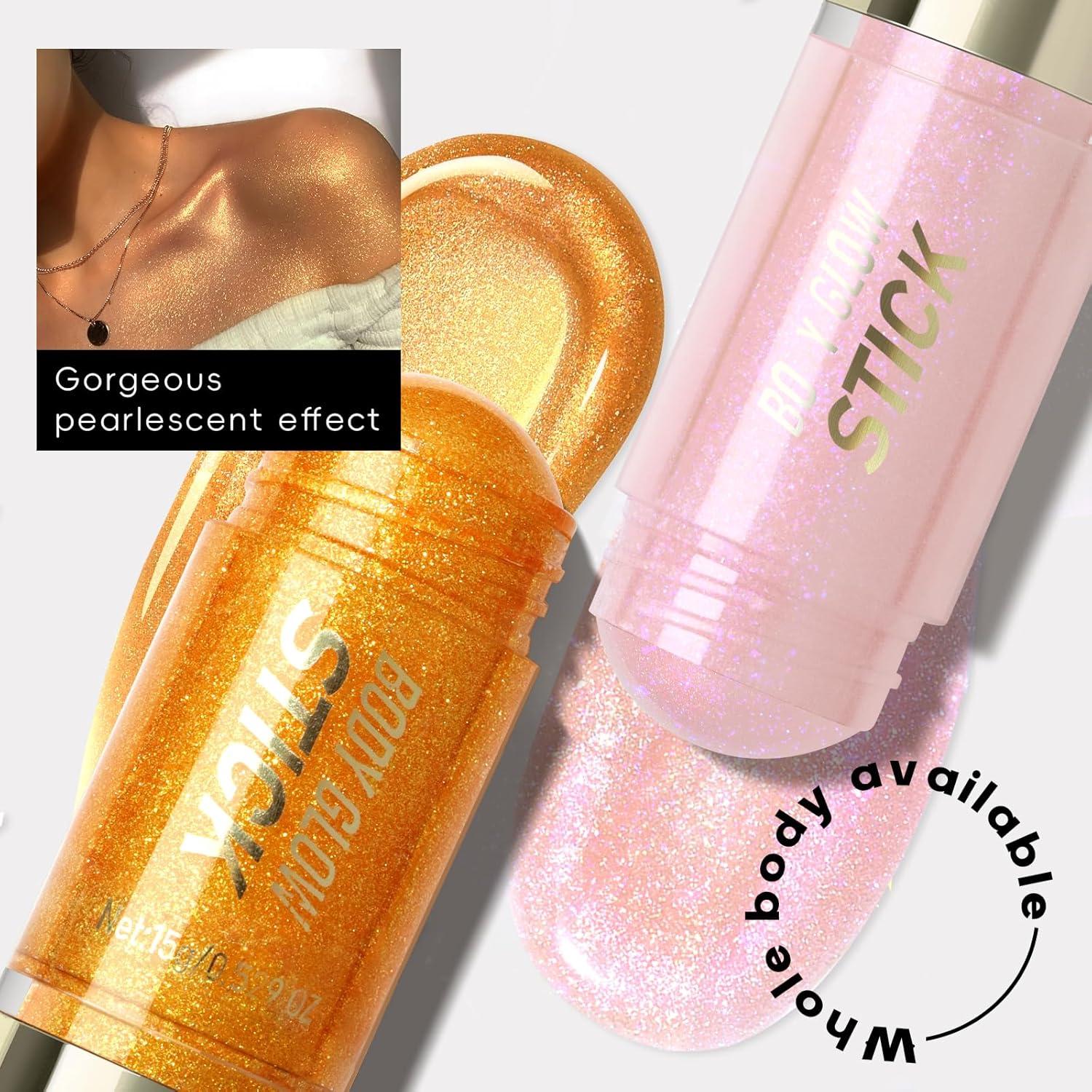 Body Glitter Shimmer Stick - Moisturizing Highlighter for Eye Lip ...