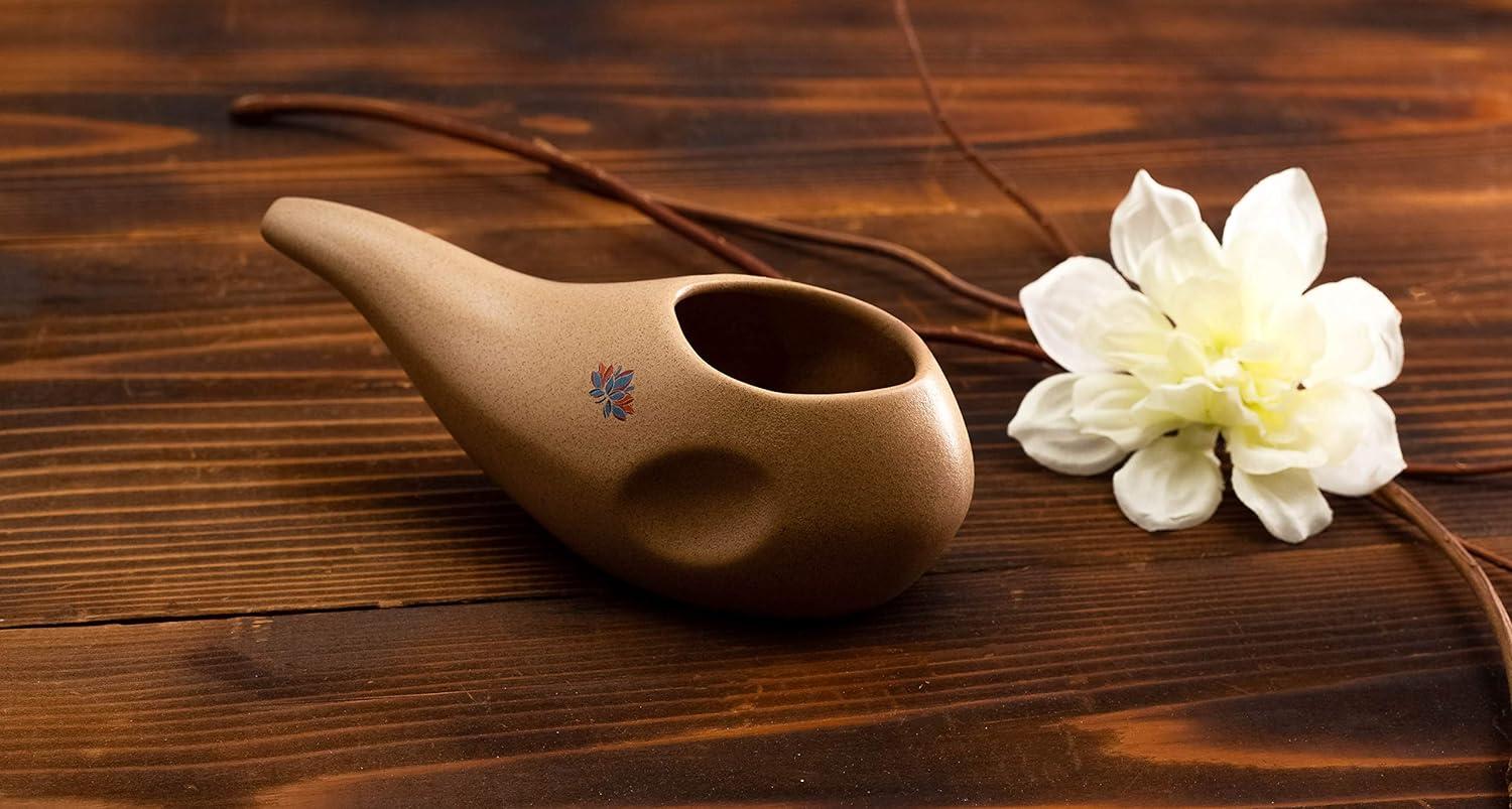 Ergonomically Designed Hand-made Ceramic Neti Pot - Sattvic Path | Clay ...