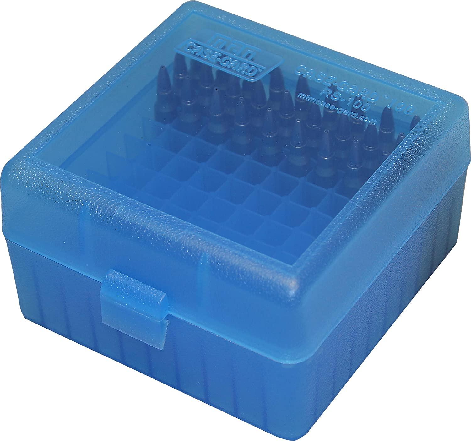 MTM 100 Round Rifle Ammo Box - Clear Blue for 17, 204, 223, 5.56x45, 6x47 Ammo | Buy Now with ...