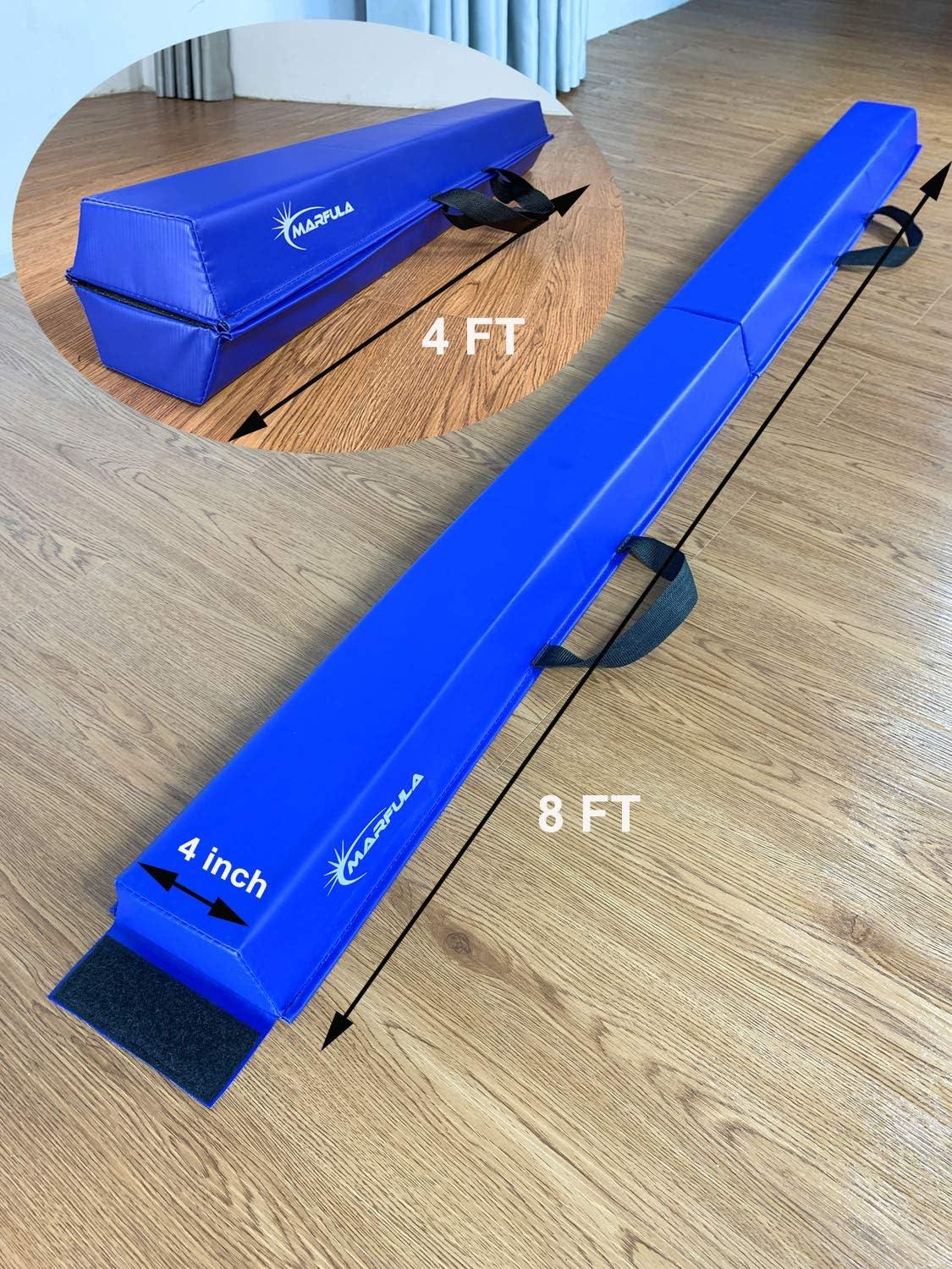 MARFULA 8FT Blue Folding Balance Beam for Kids - Non Slip Gymnastics ...