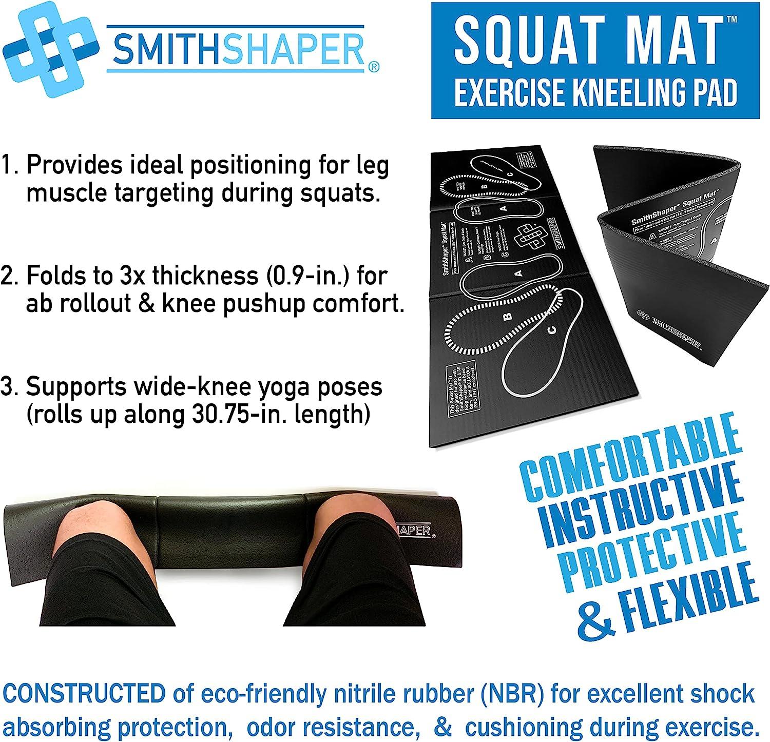 SmithShaper Squat Mat Knee Pad - 30.75 Length - Leg Muscle Targeting ...