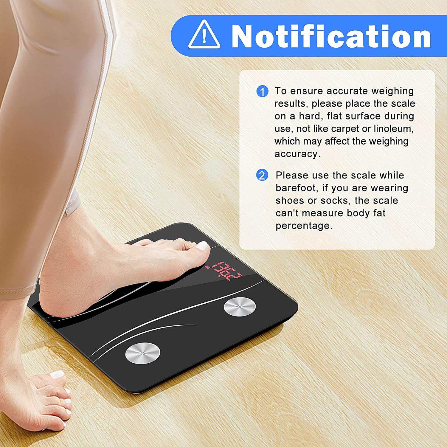 Smart Bluetooth Body Weight Scale with Health Analyzer - 400lb Capacity ...