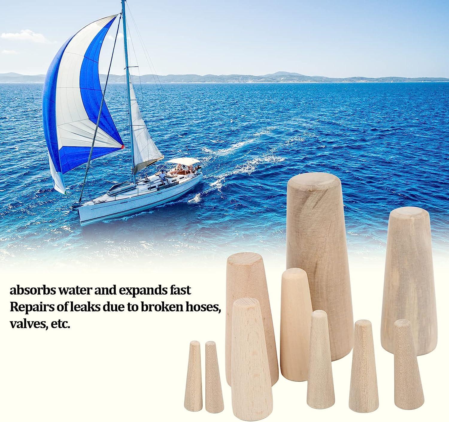 10pcs Soft Wood Tapered Log Plugs for Boat & Yacht - Marine Drain Plug ...