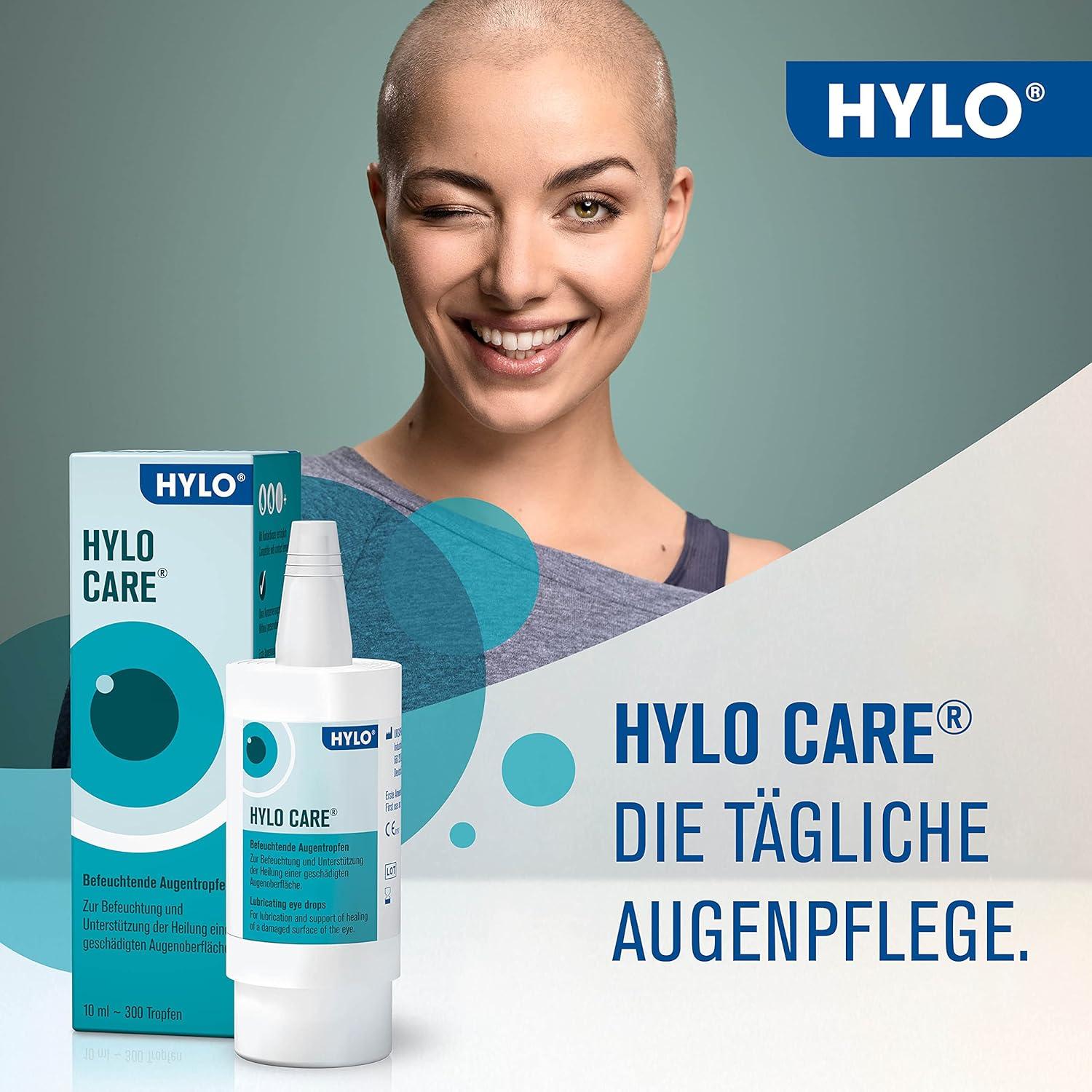 HYLO CARE Eye Drops for Dry Eyes - Hyaluronic Acid & Dexpanthenol ...