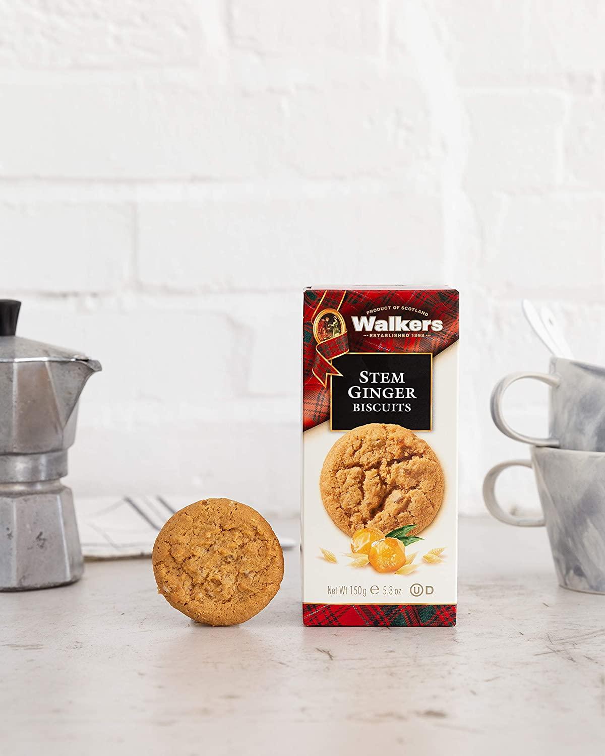 Walkers Shortbread Stem Ginger Scottish Cookies, 5.3 oz Box (Pack of 6 ...