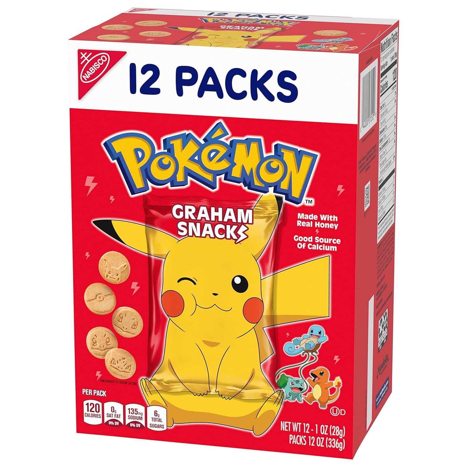 Nabisco Pokemon Graham Snacks 48 Snack Packs (4 Boxes) - Graham Cracker ...