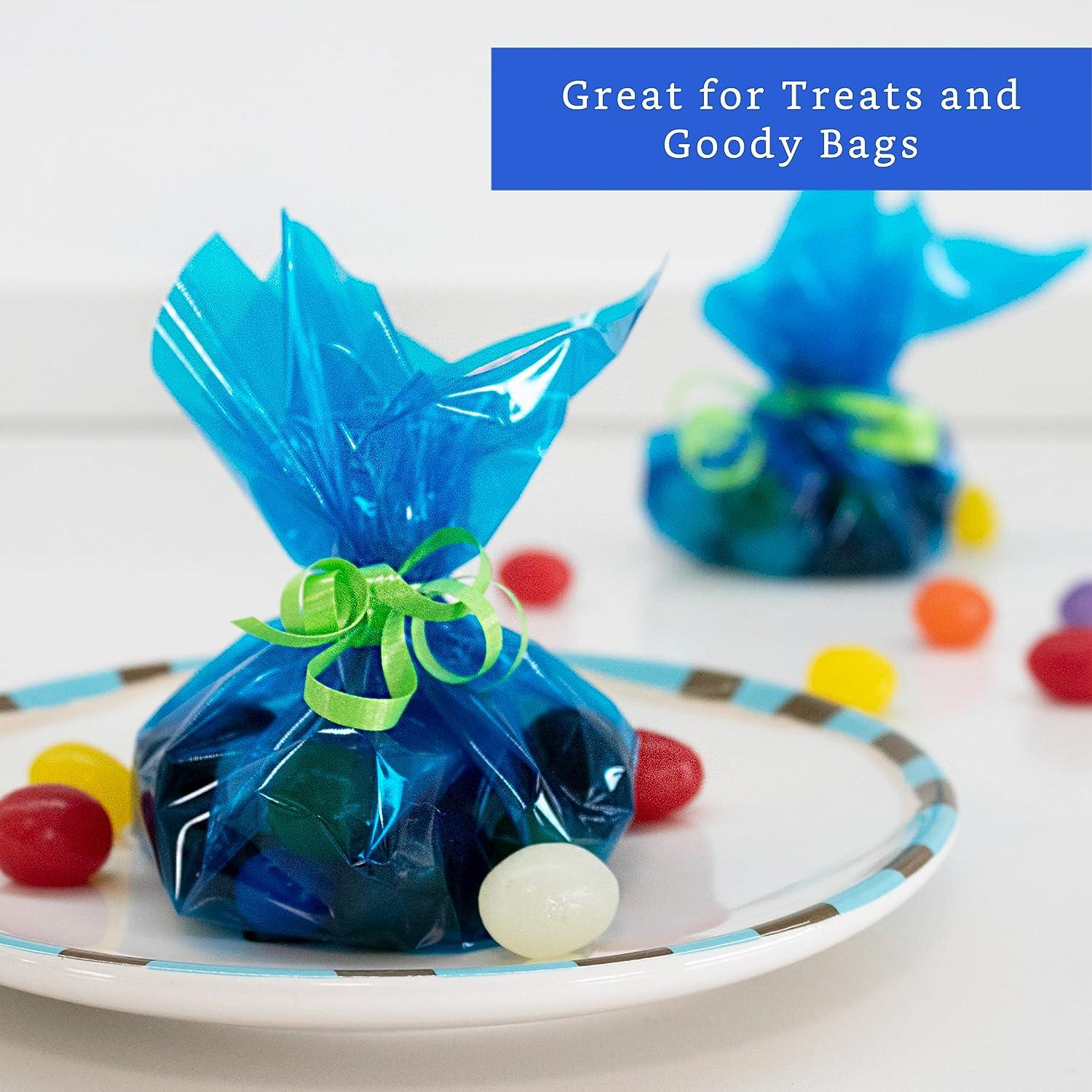 200 ft Blue Cellophane Wrap Roll (16 in x 200 ft) - Colored Cellophane ...