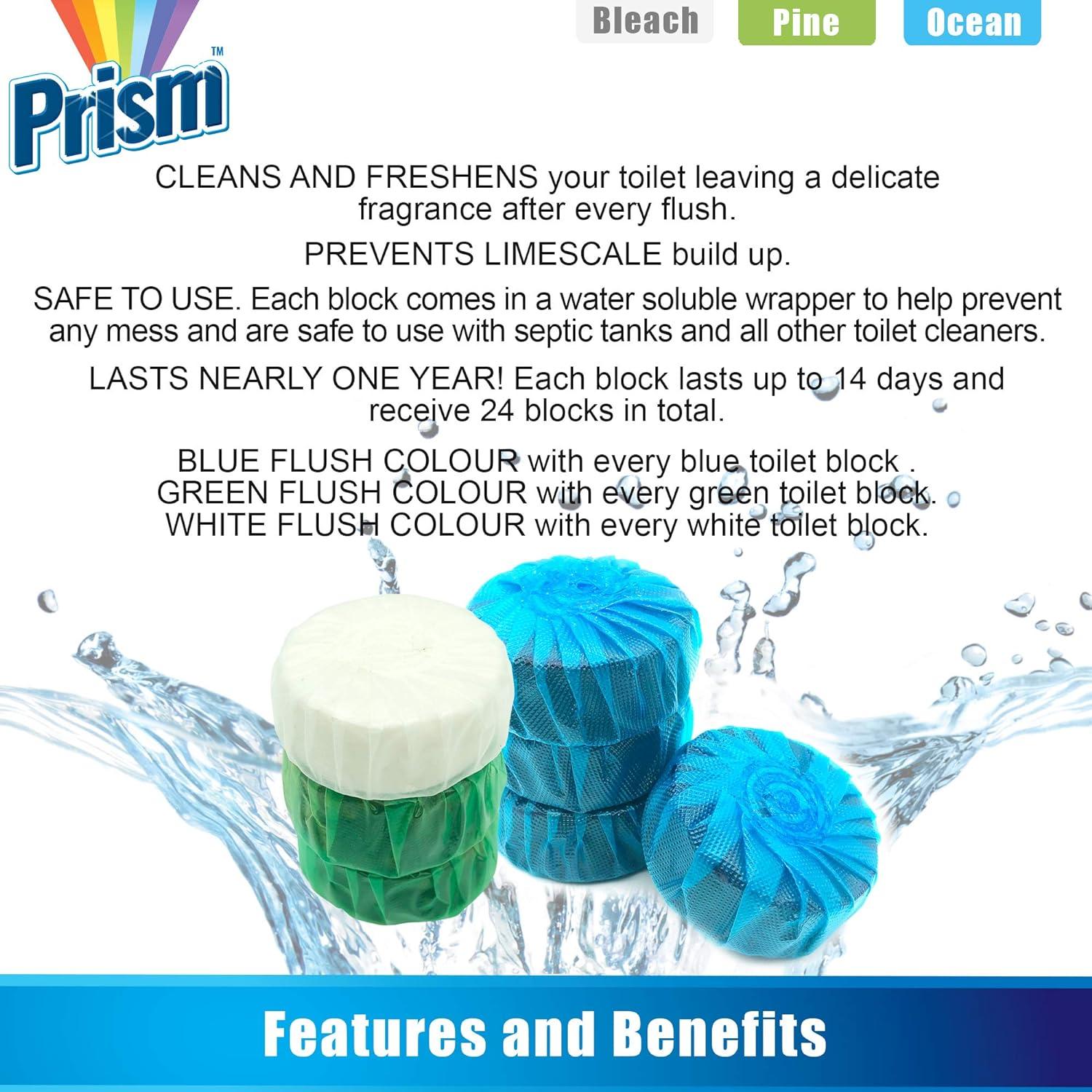 24pk Toilet Bowl Freshener | Each 50g Toilet Block Lasts for 14 Days ...