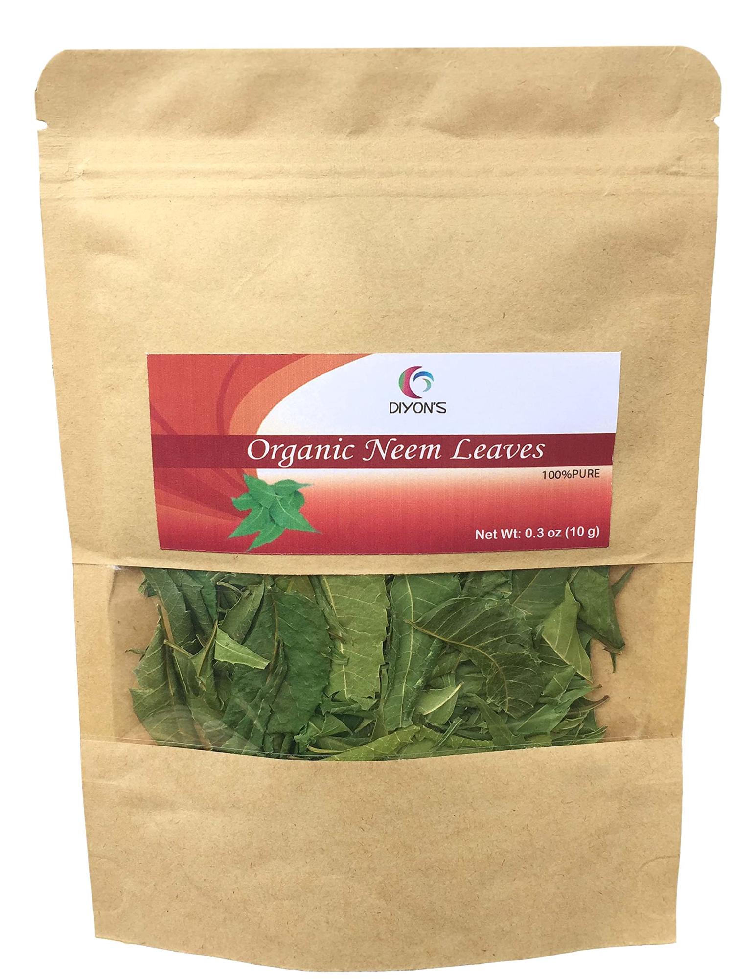Organic Whole Air Dried Neem Leaves - 0.3 oz (10g) | Pure and Natural ...