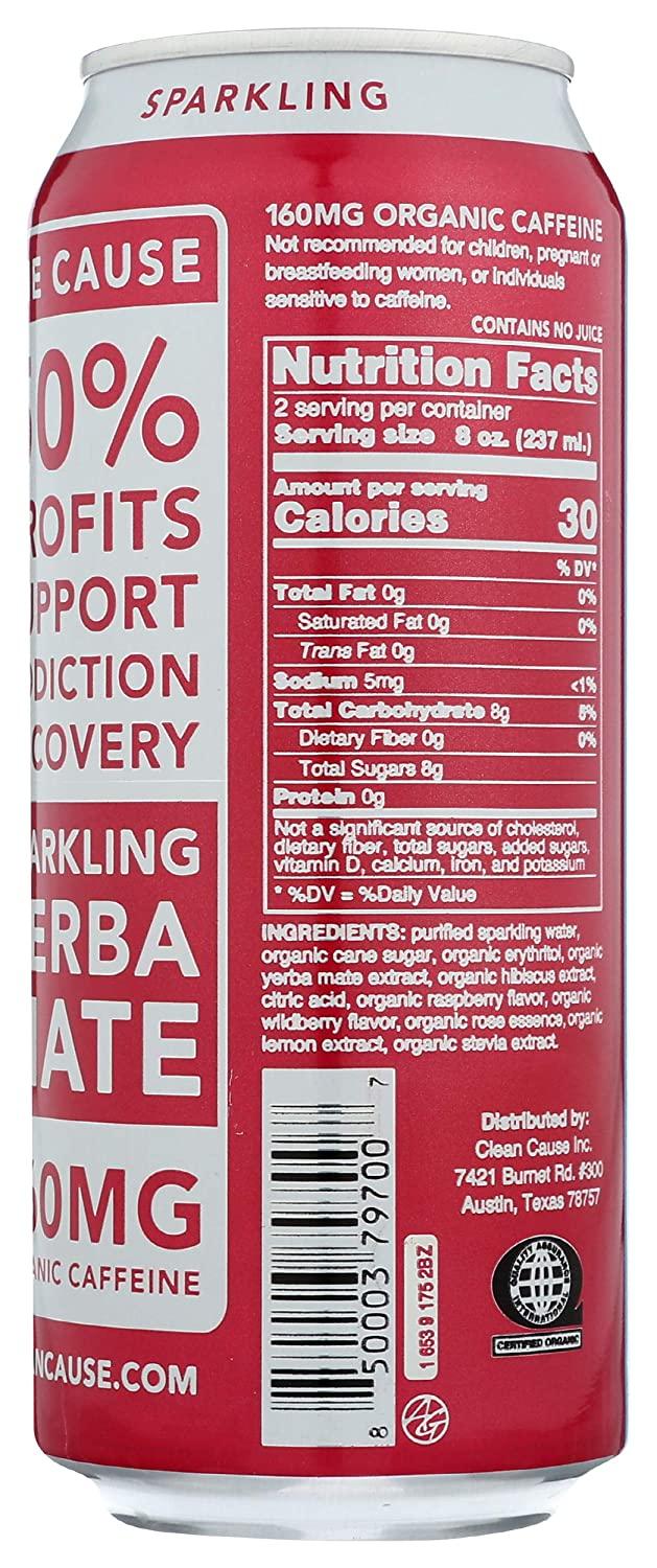 Clean Cause Yerba Mate Energy Drink - Raspberry 16 oz | Boost Your ...