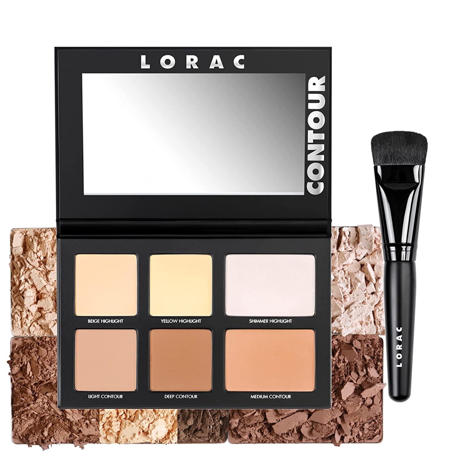LORAC PRO Contour Palette & Brush Set | Sculpting Powders & Highlighter ...