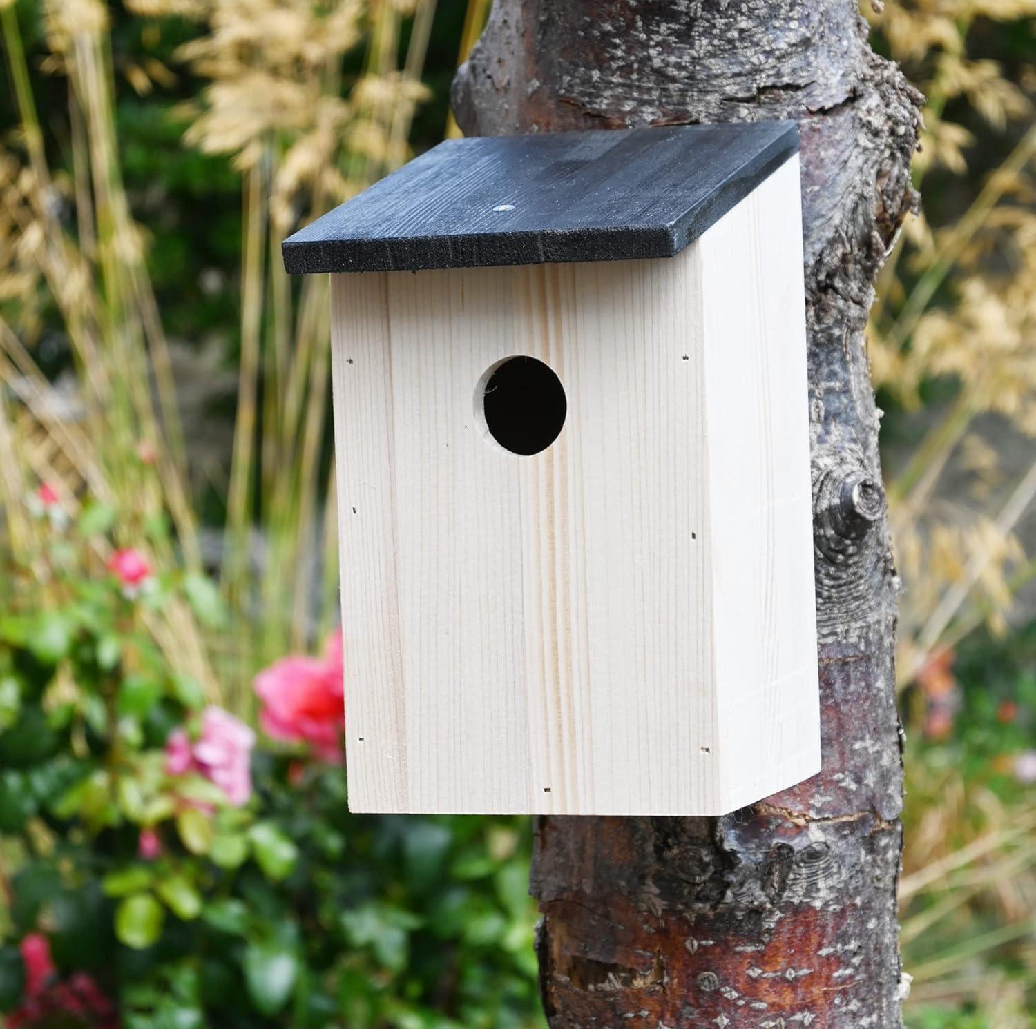 British Garden Nesting Bird Boxes - Set of 4 | Wooden Houses for Blue ...