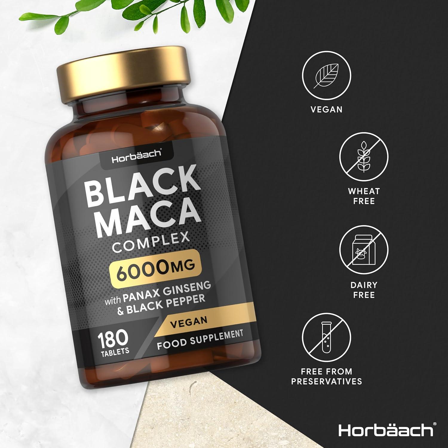 Maca Root Capsules 6000mg | High Strength | Black Maca Complex | with Black Maca Panax Ginseng ...