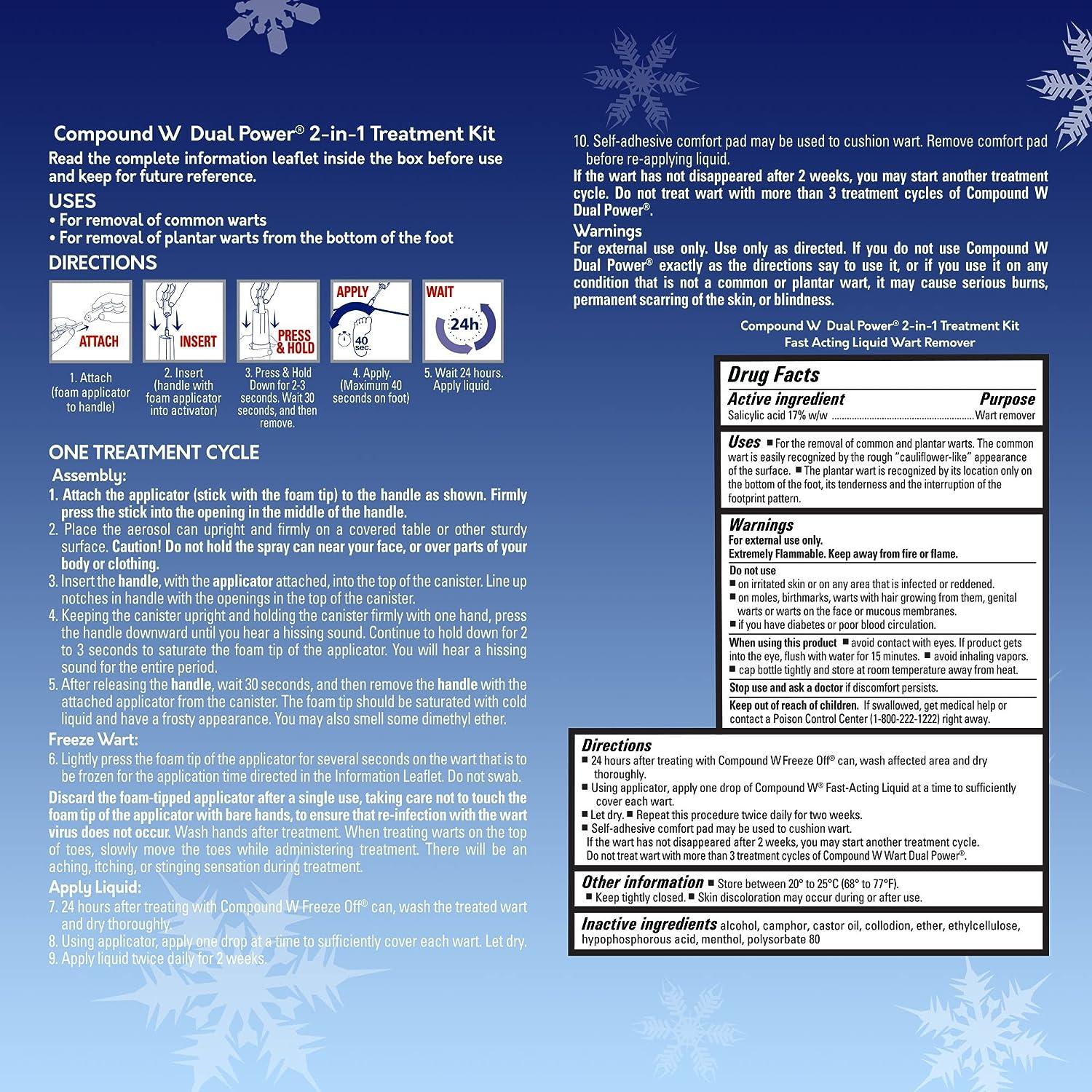 Compound W Dual Power Large Wart Remover - 8 Freeze Applications & 12 ...