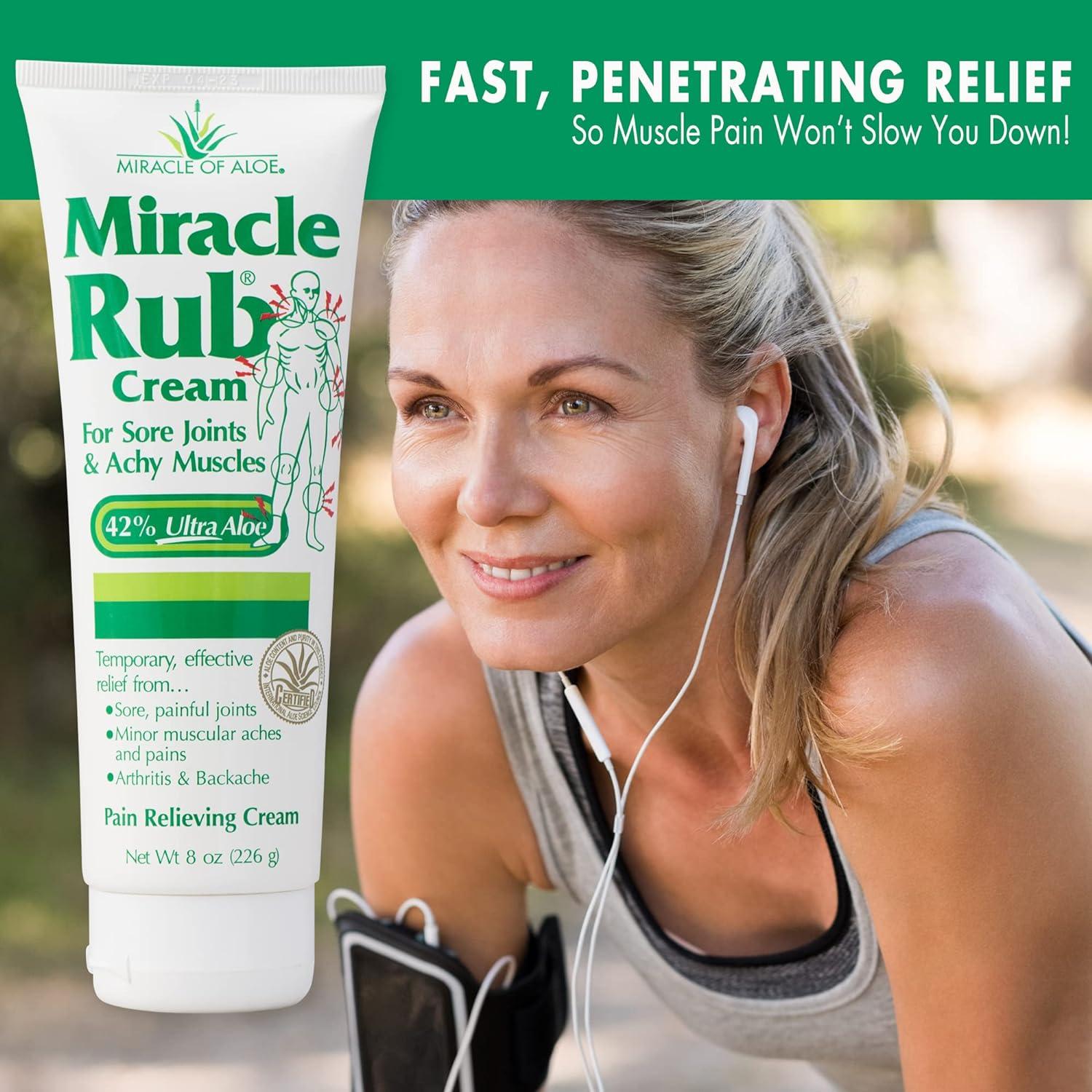 Miracle Rub Pain Relieving Cream with 42% Aloe - 8 oz Tube | Fast ...