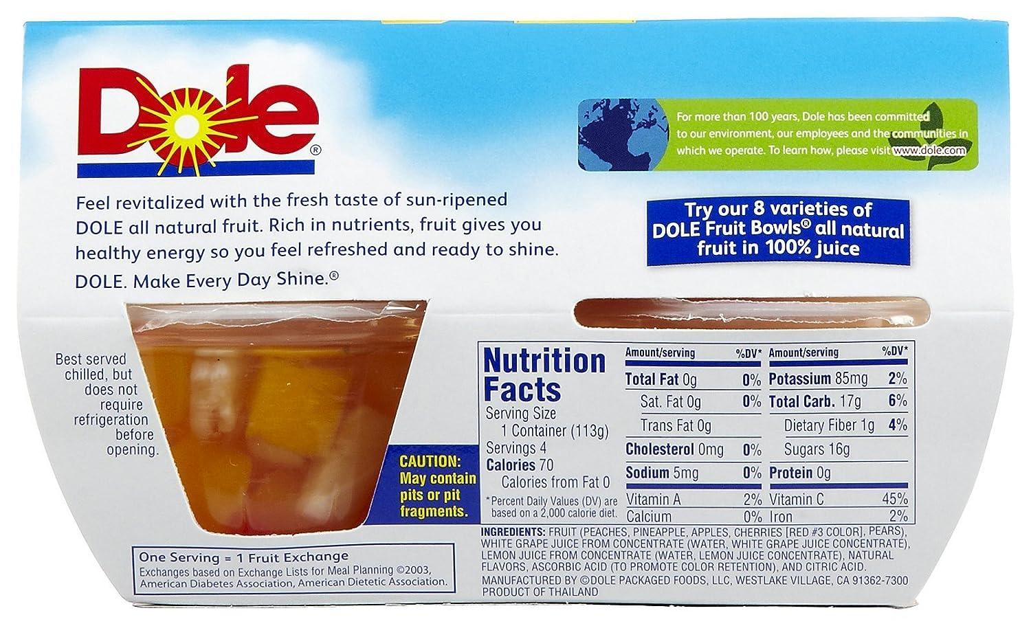 Dole Cherry Mixed Fruit in Light Syrup - 4oz x 4 Pack - Delicious Fruit ...