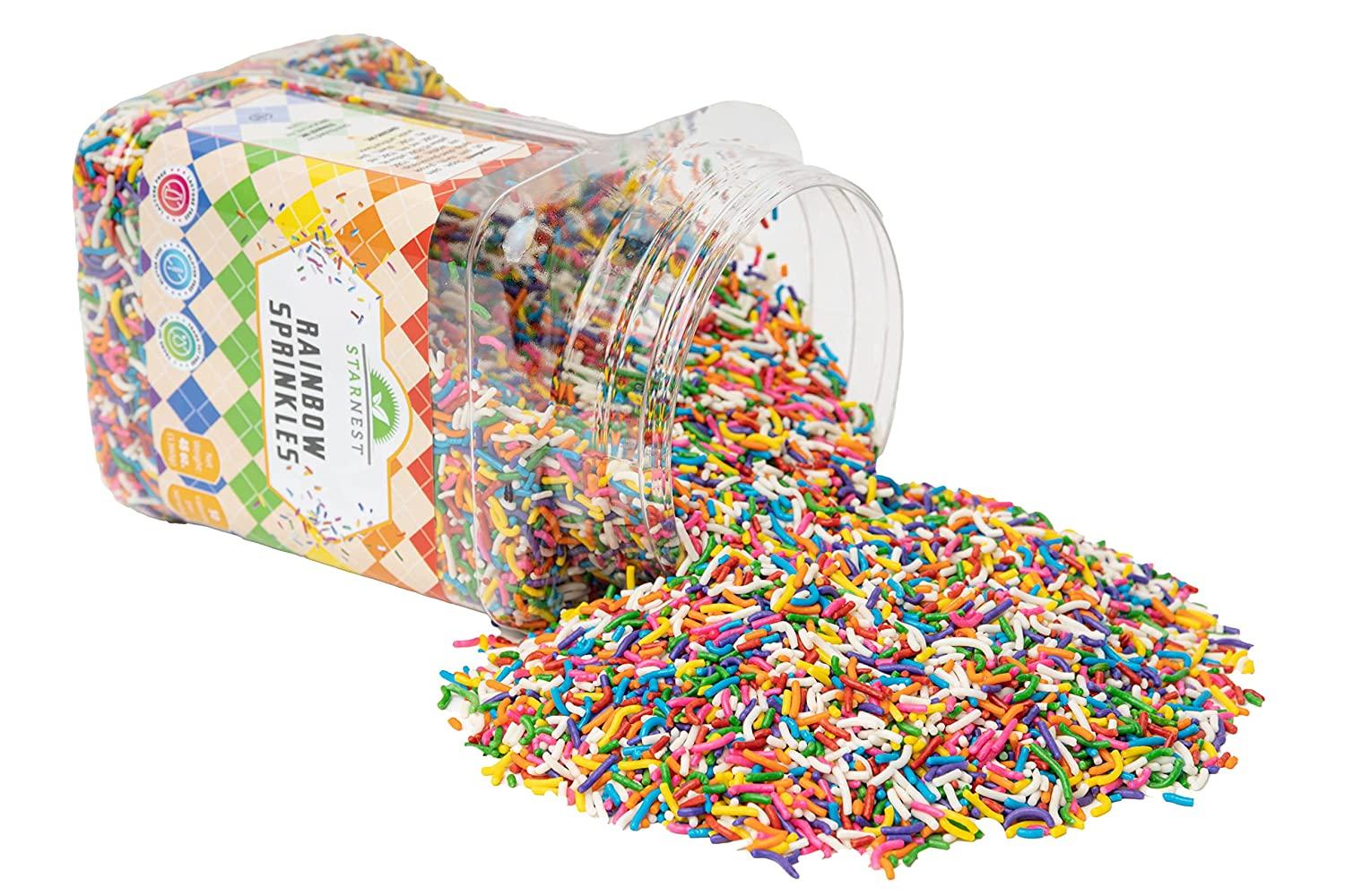 Rainbow Sprinkles 3lbs Sprinkle Decorating BY STARNEST - Large 3 Pounds ...