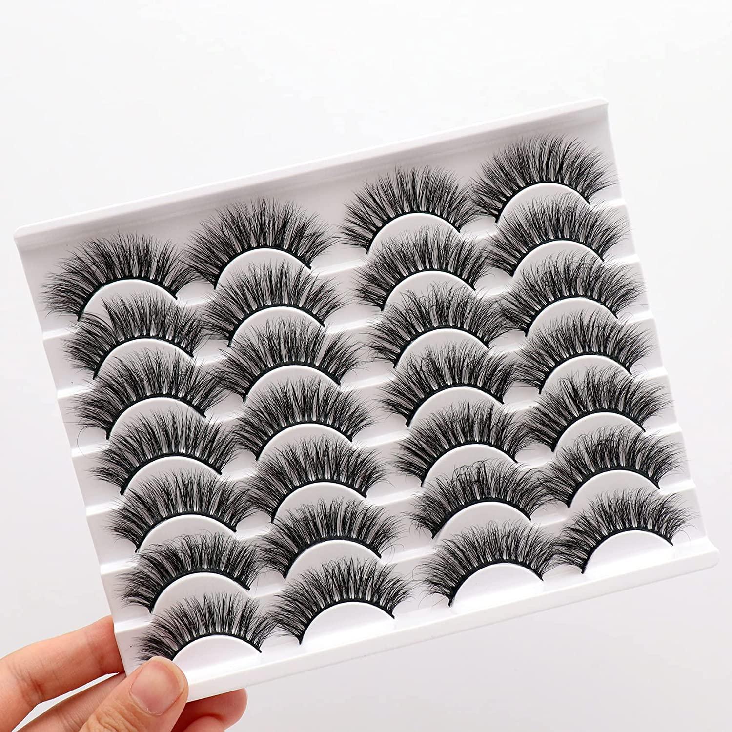 Losha Lashes 18mm Fluffy Natural Look Eyelashes - Light Volume 14 Pairs ...