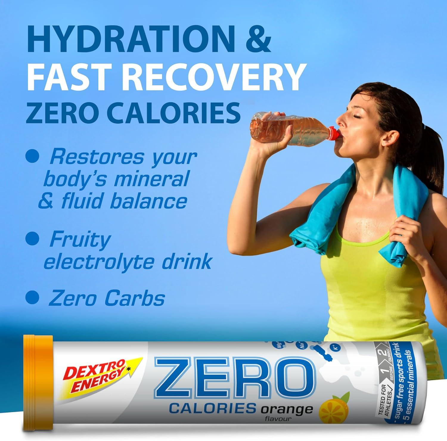 Dextro Energy Zero Calories Electrolyte Drink - Orange | 3 Tubes 60 ...