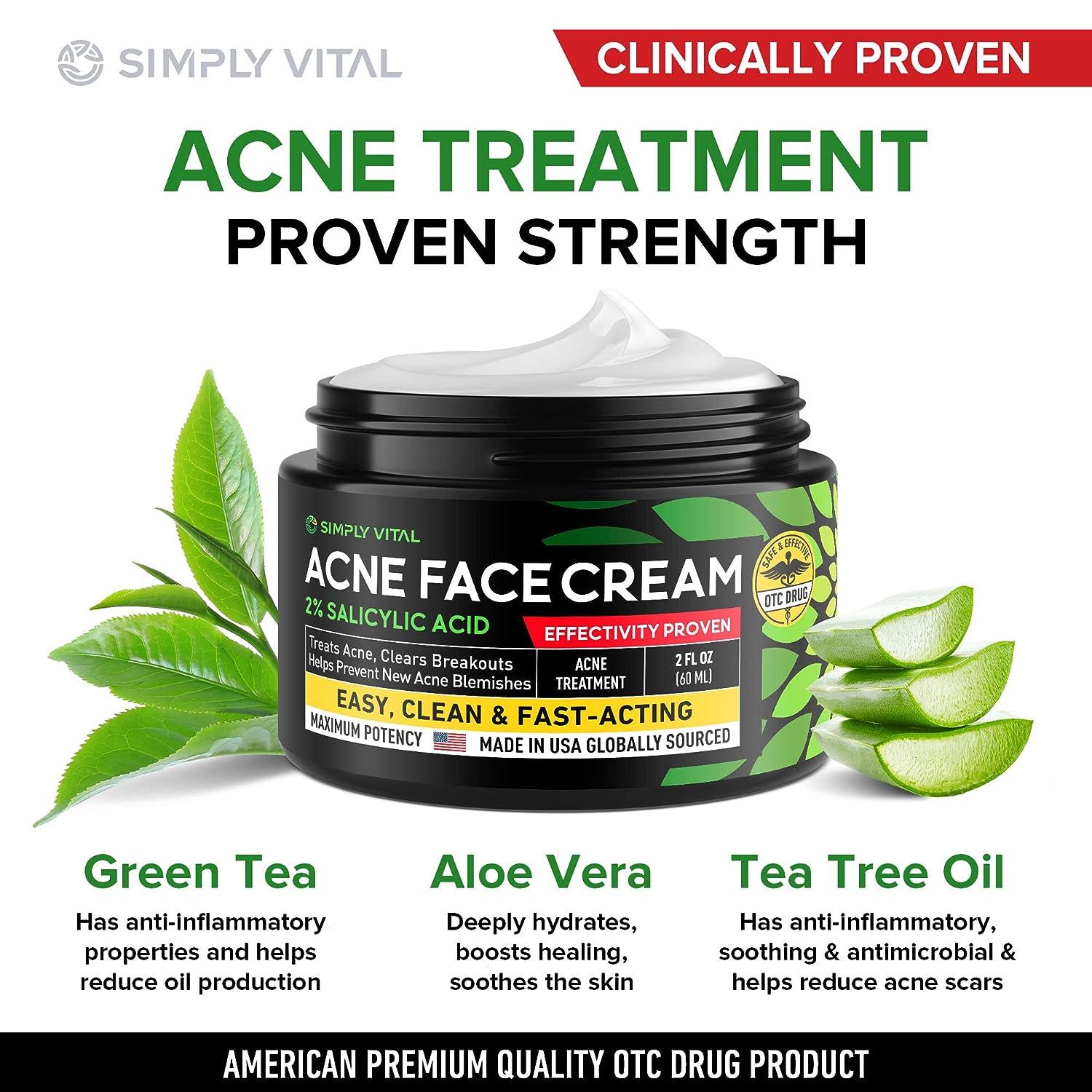 Acne Medication Face Cream - Fast Acting USA-Made Treatment for ...