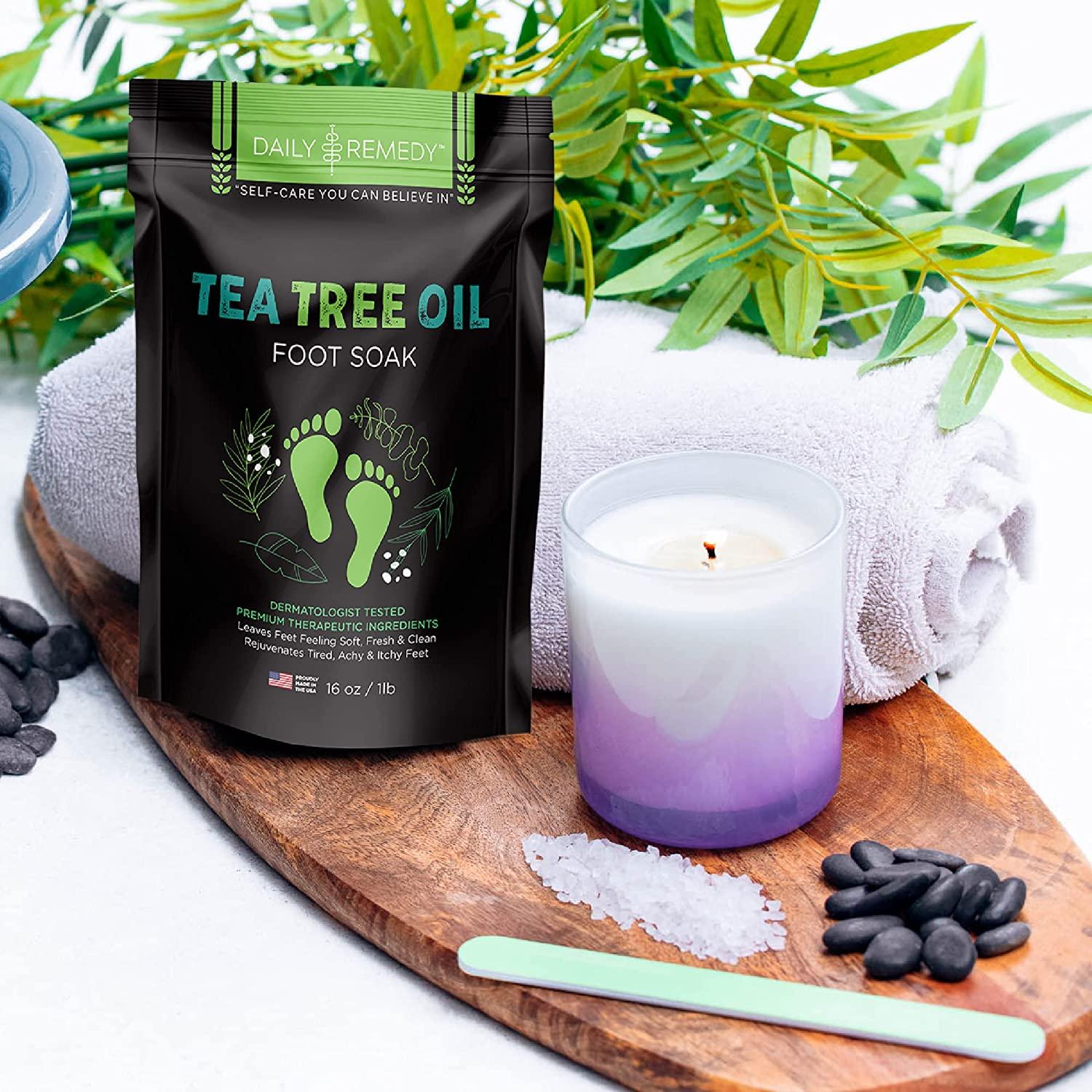 Tea Tree Oil Foot Soak with Epsom Salt - Made in USA | Soothes Toenail ...
