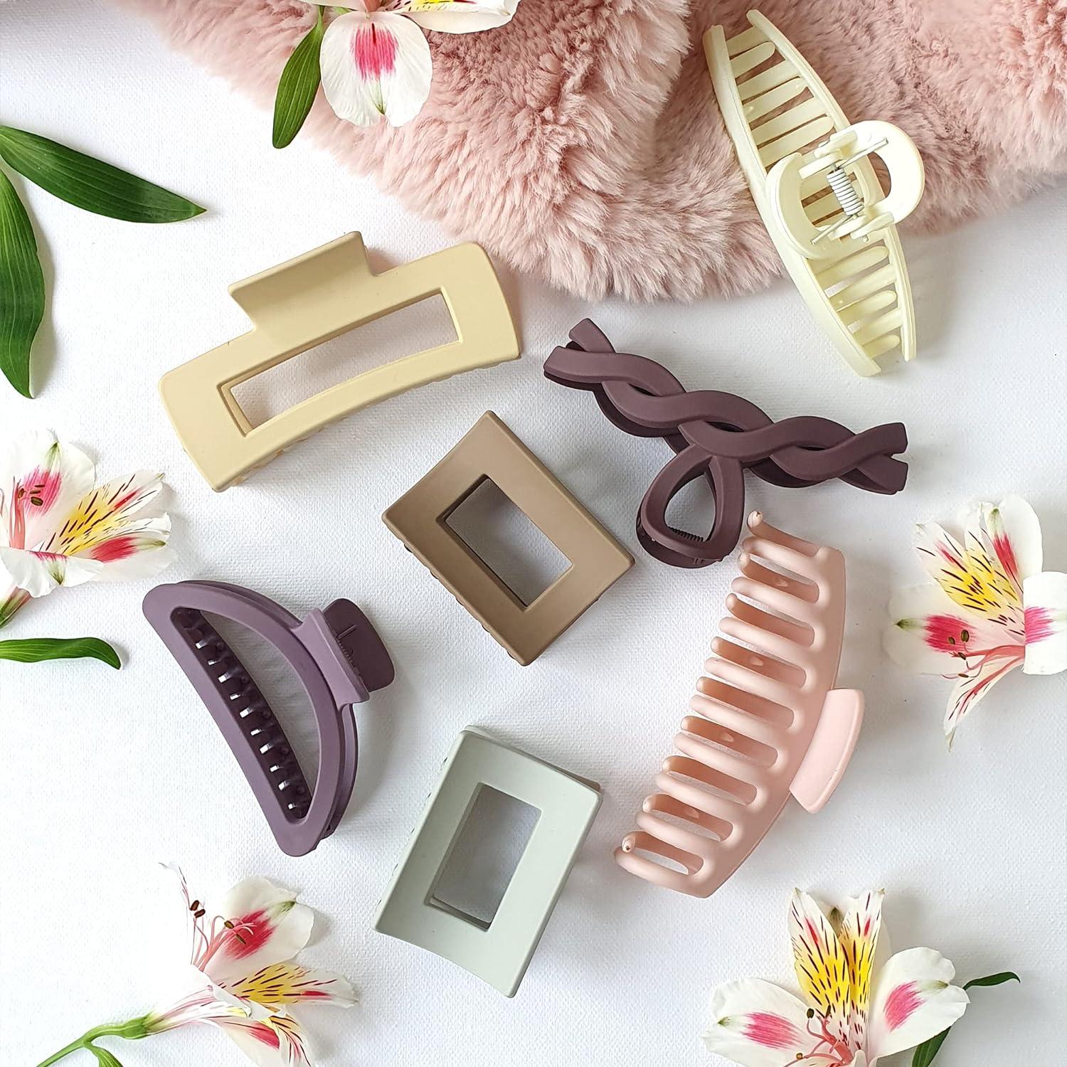 Elemensse Hair Claw Clips Variety Pack - Assorted Sizes & Colors for ...