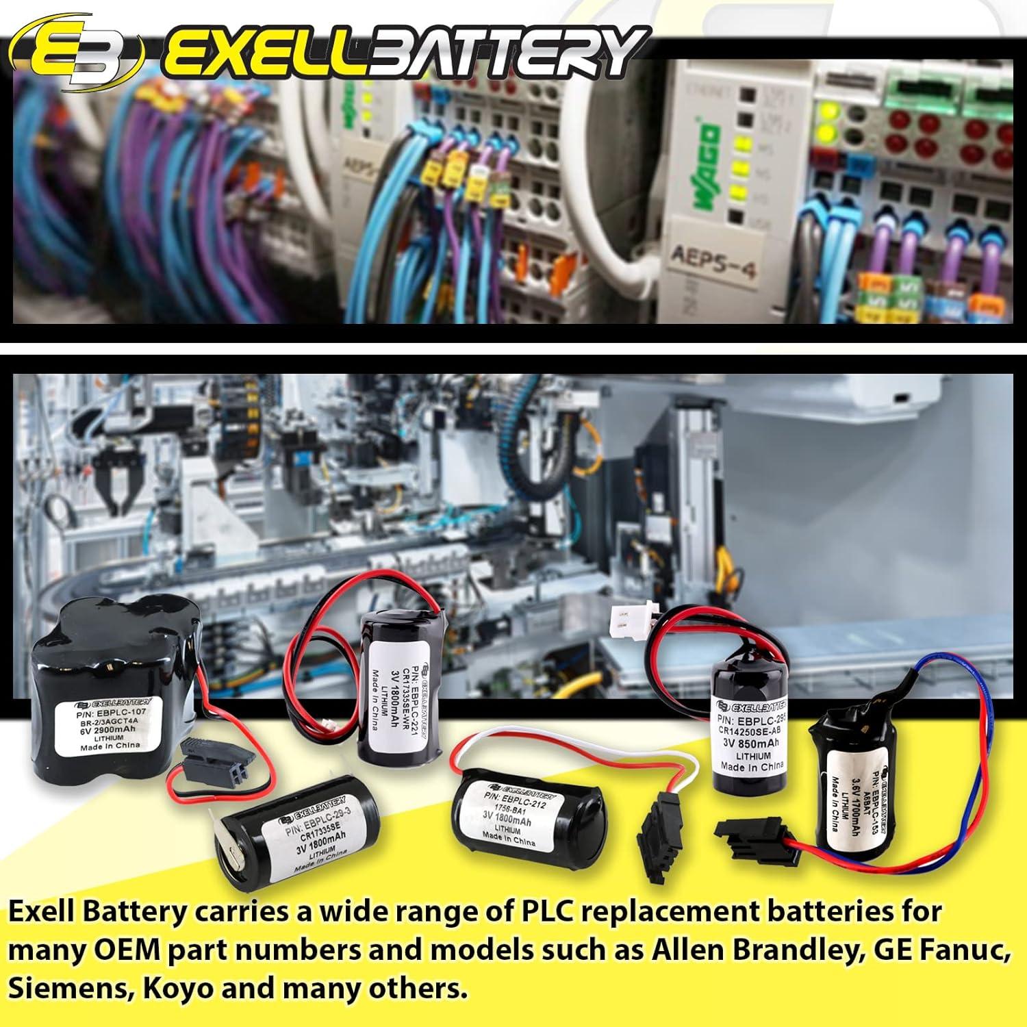 Exell 3V 15mAh NiMH Backup Battery - Replaces COMP-146 for GE Fanuc ...