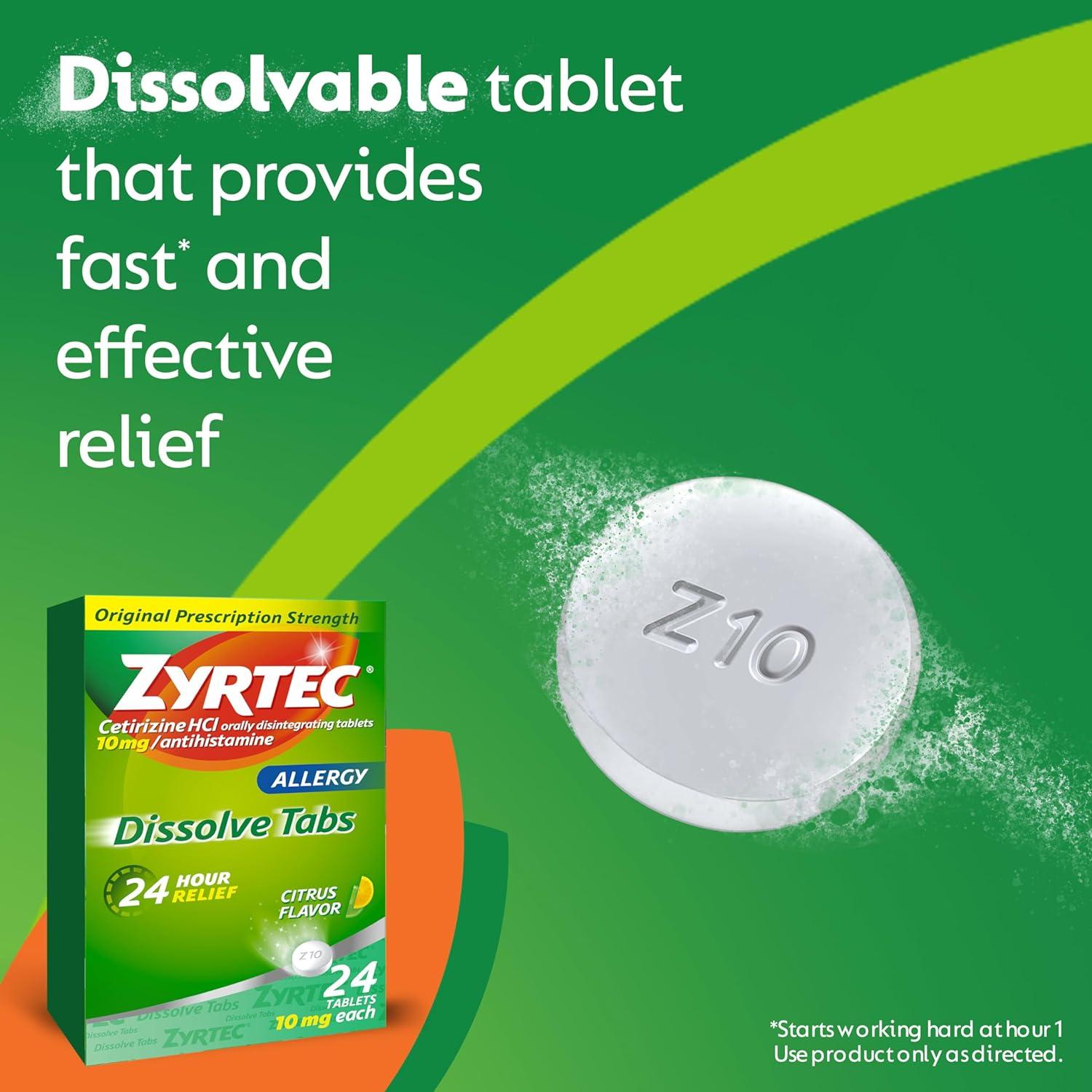 Zyrtec 24 Hour Allergy Relief - 10 mg Cetirizine HCl Antihistamine ...