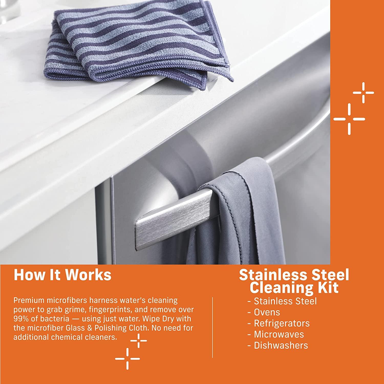 E-Cloth Stainless Steel Microfiber Cleaning Cloth Set - 2 Pack for ...