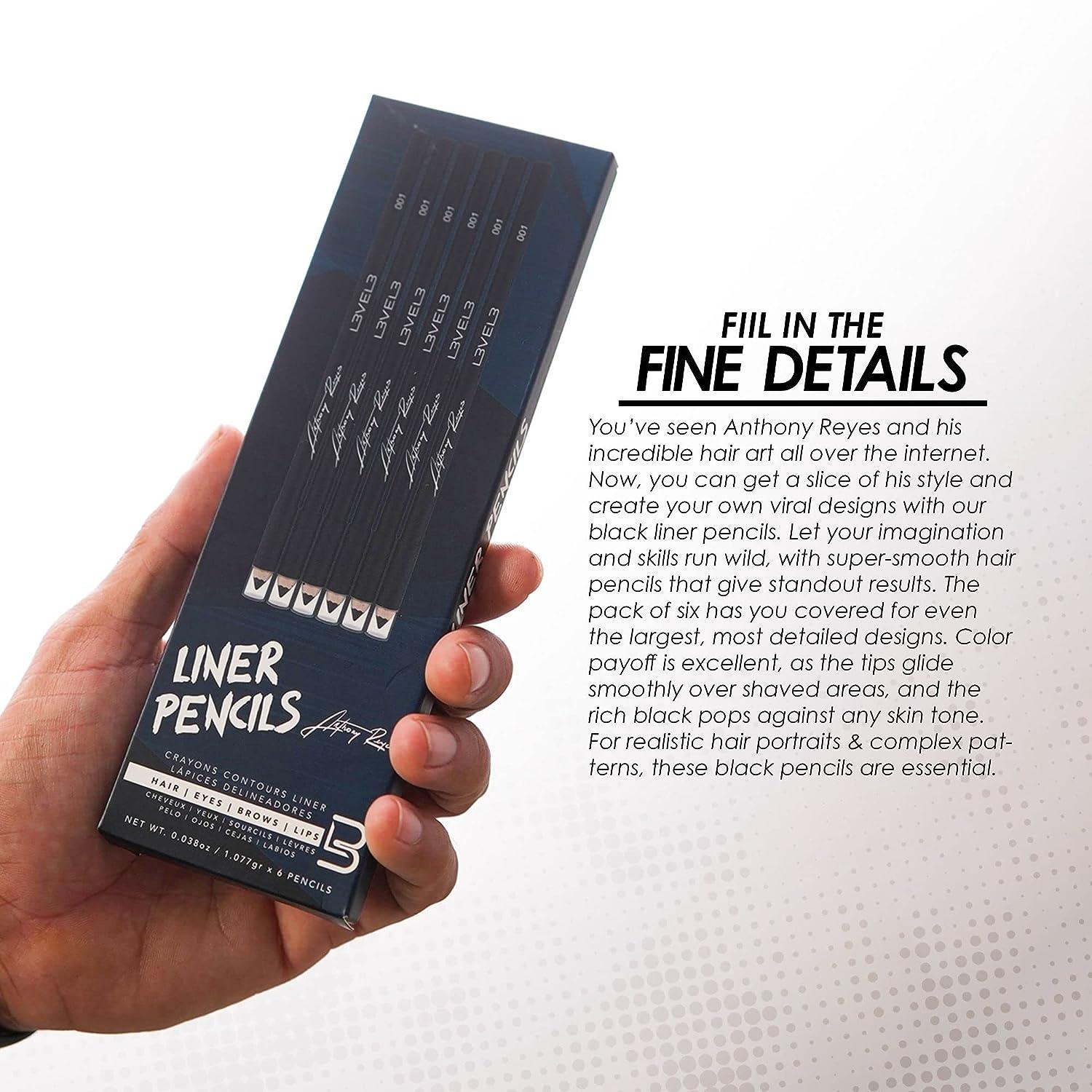 Level 3 Black Liner Pencils for Hair Tattoo and Design - Beard Guide ...