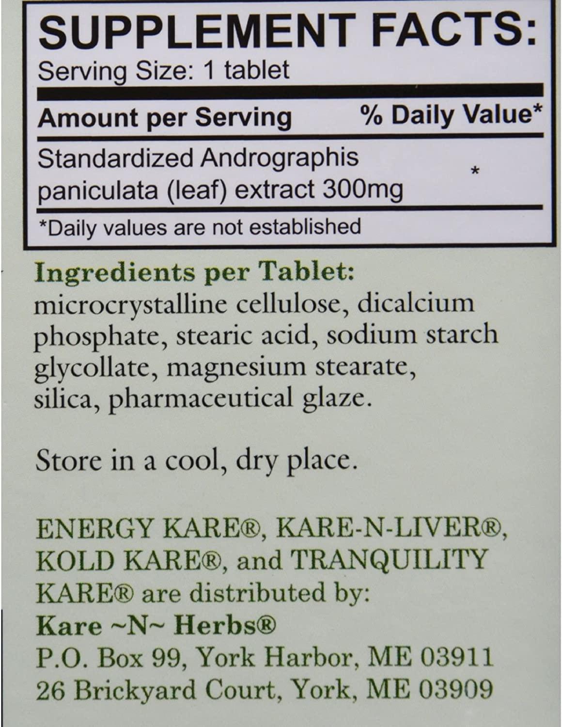 Kare-N-Herbs Kold Kare - 40 Tablets for Cold Relief | Natural Supplements