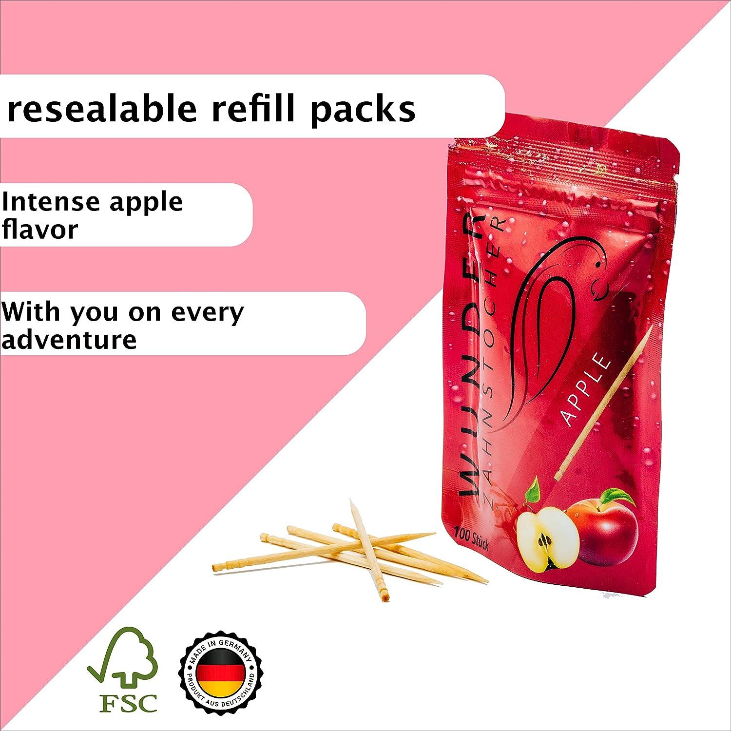Wonder Toothpick Refill Pack - 7 Refreshing Flavored Toothpicks (Apple ...