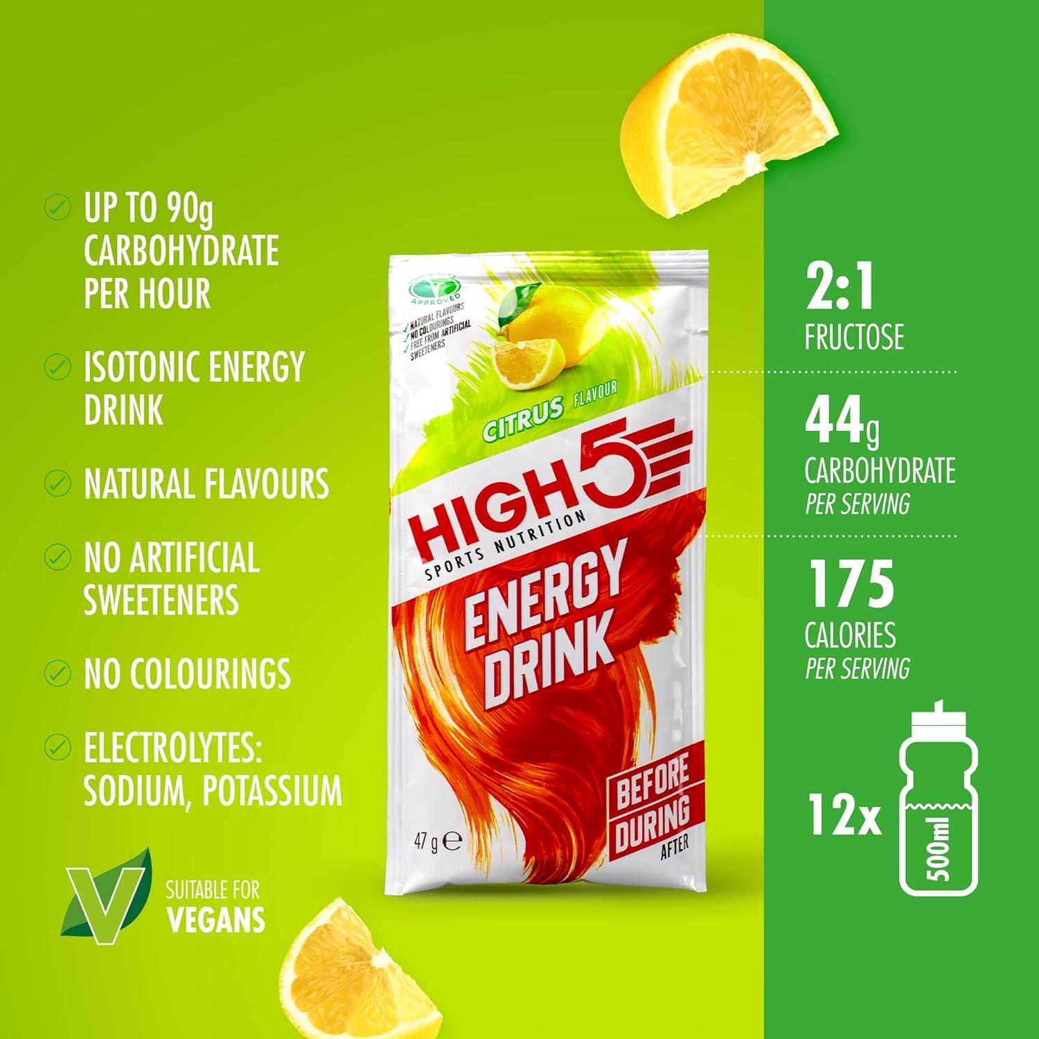 HIGH5 Energy Hydration Drink Refreshing Mix of Carbohydrates and ...