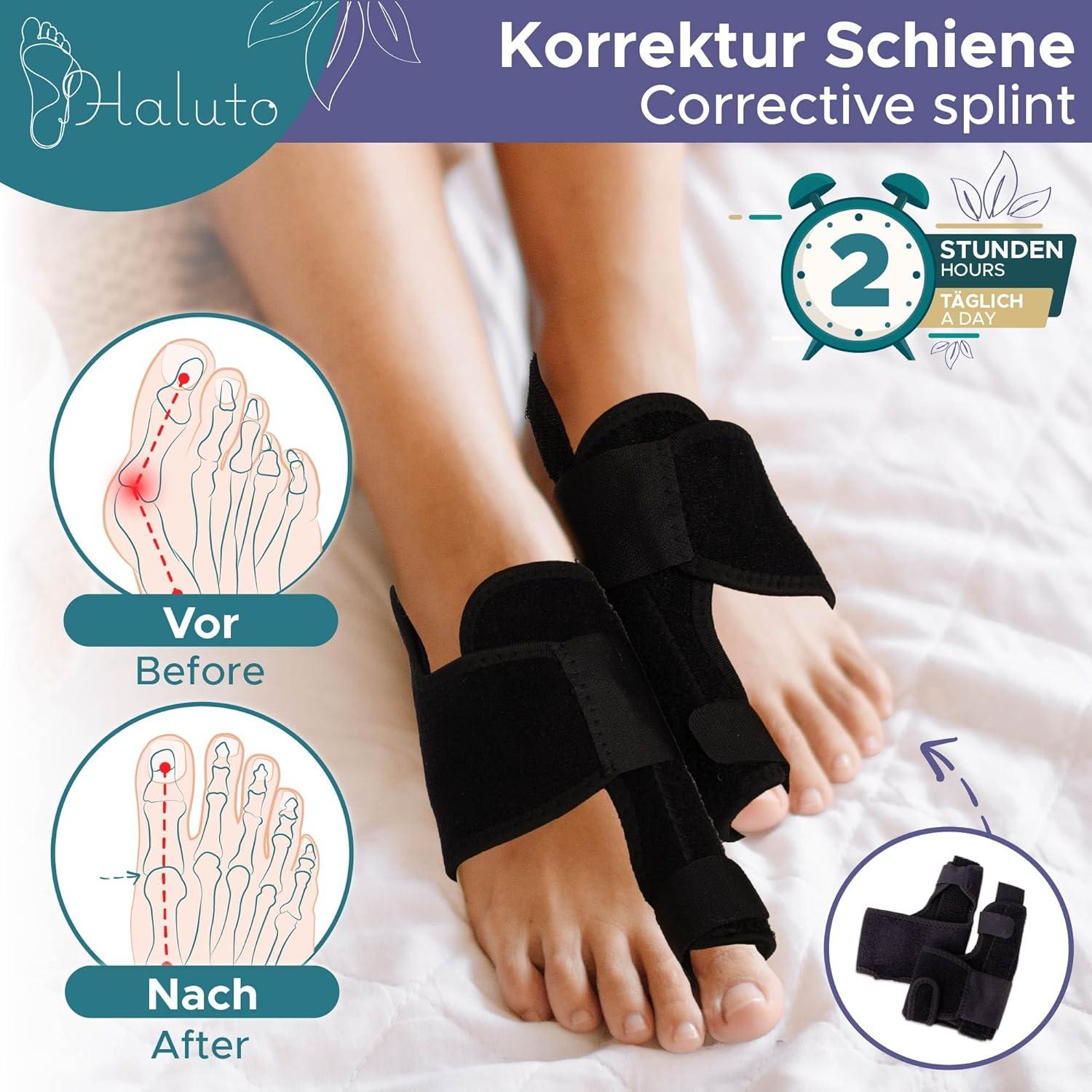 HALUTO 6-in-1 Hallux Valgus Correction Set | Bunion Splint Toe ...