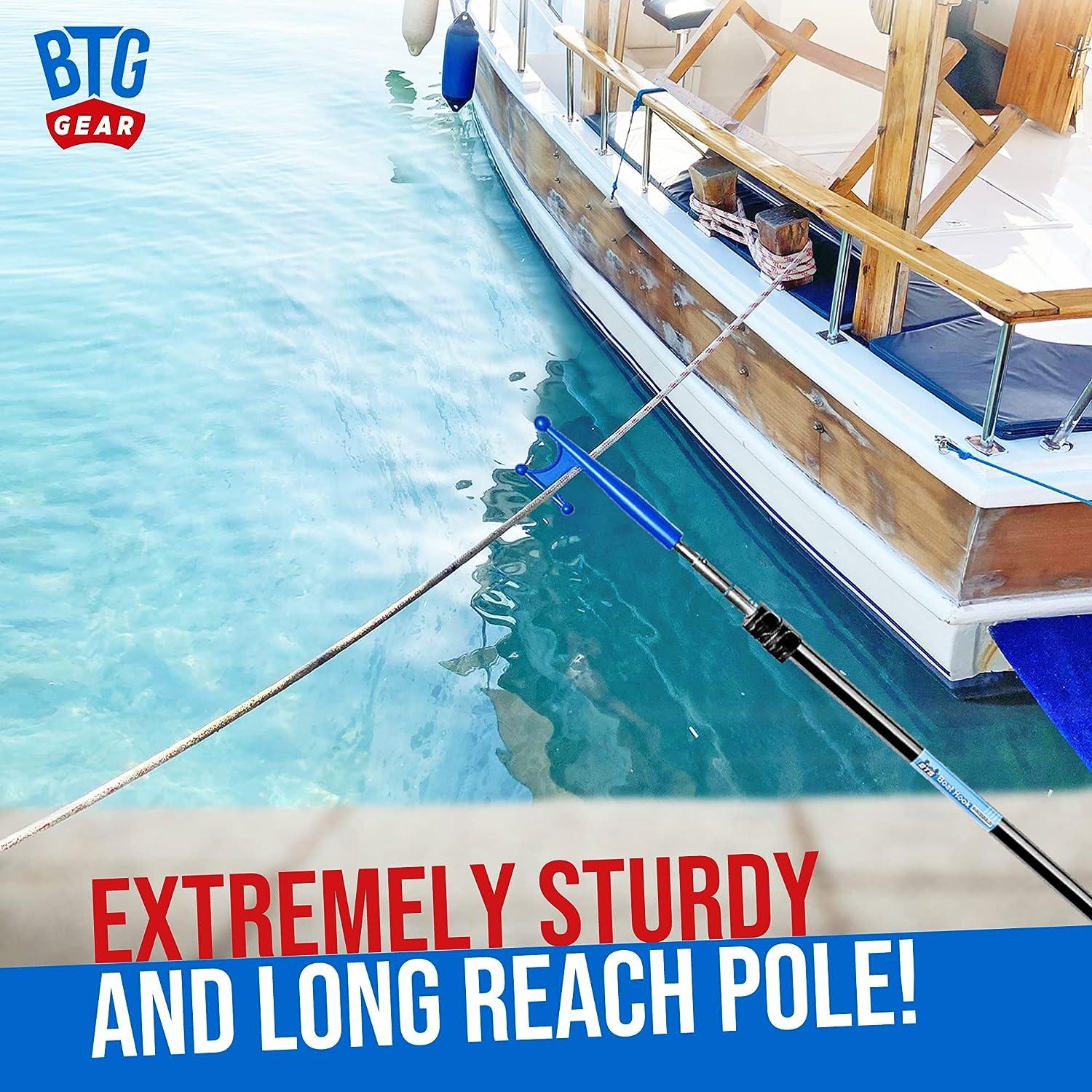 BTG GEAR Marine-Grade Telescoping Boat Pole | 5' to 8.5' w/Removable Hook | Extra-Strong ...