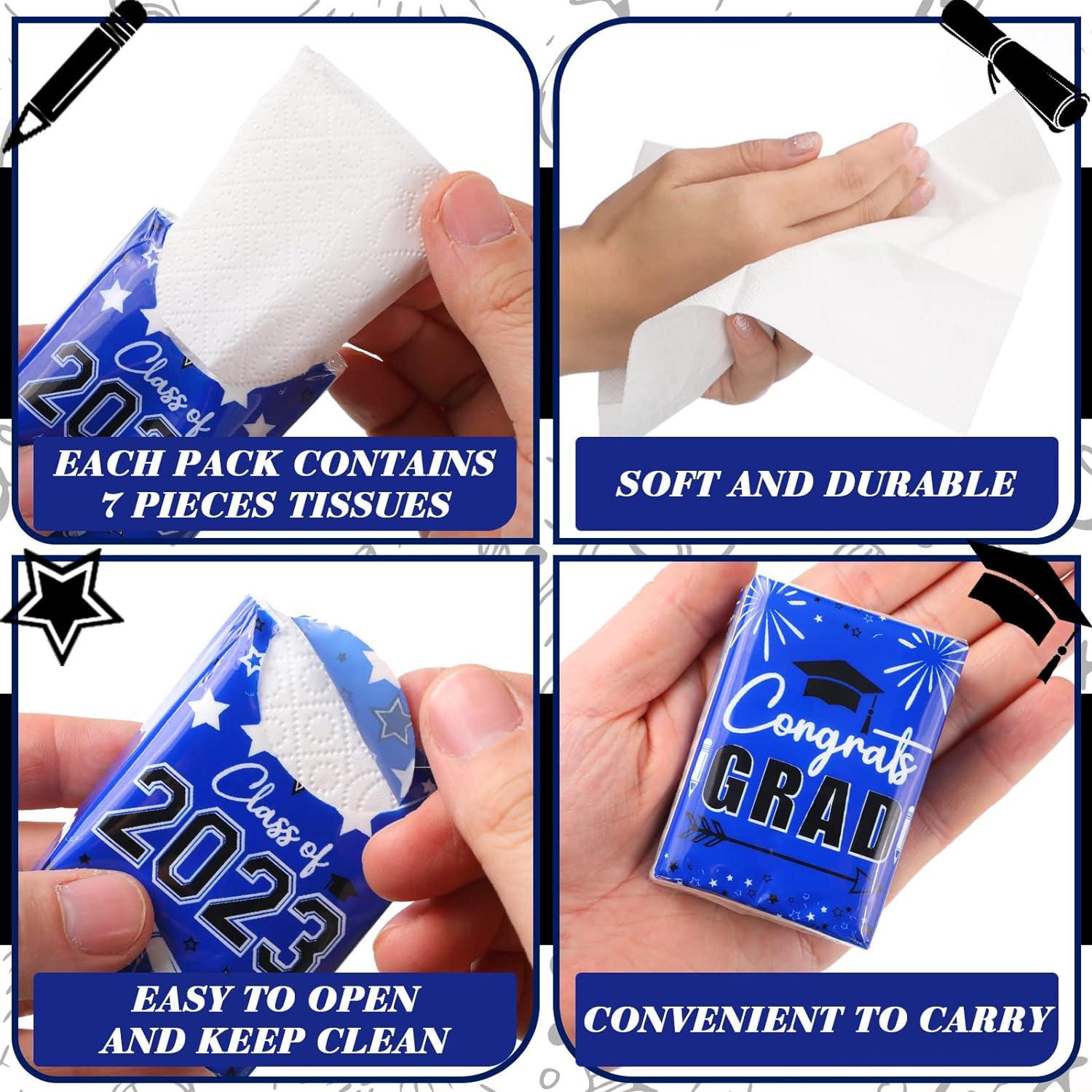 60 Pack 2023 Graduation Pocket Tissues - Congrats Grad - 3 Ply Travel ...