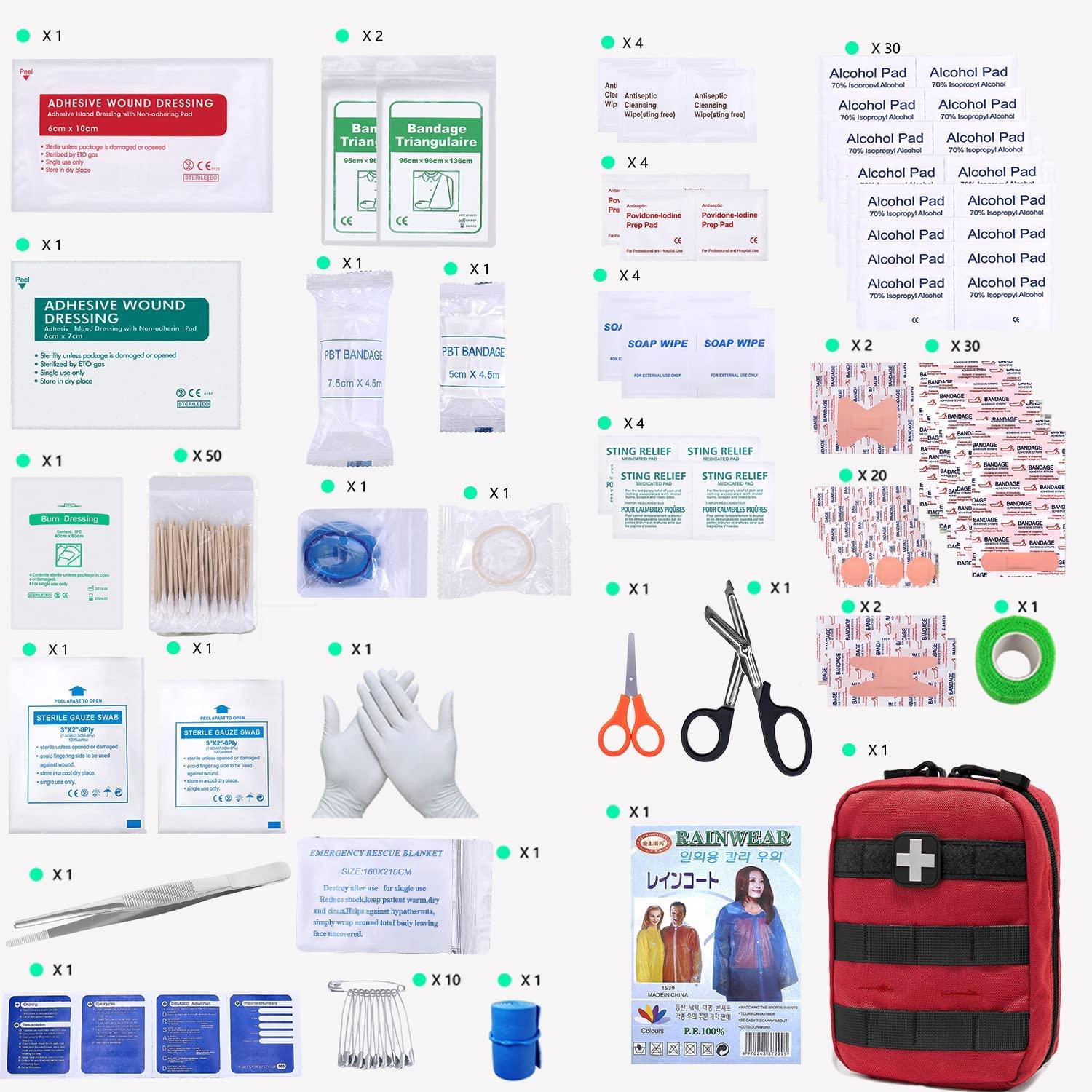 EMT Pouch MOLLE First Aid Kit with Medical Supplies - Carlebben Red ...