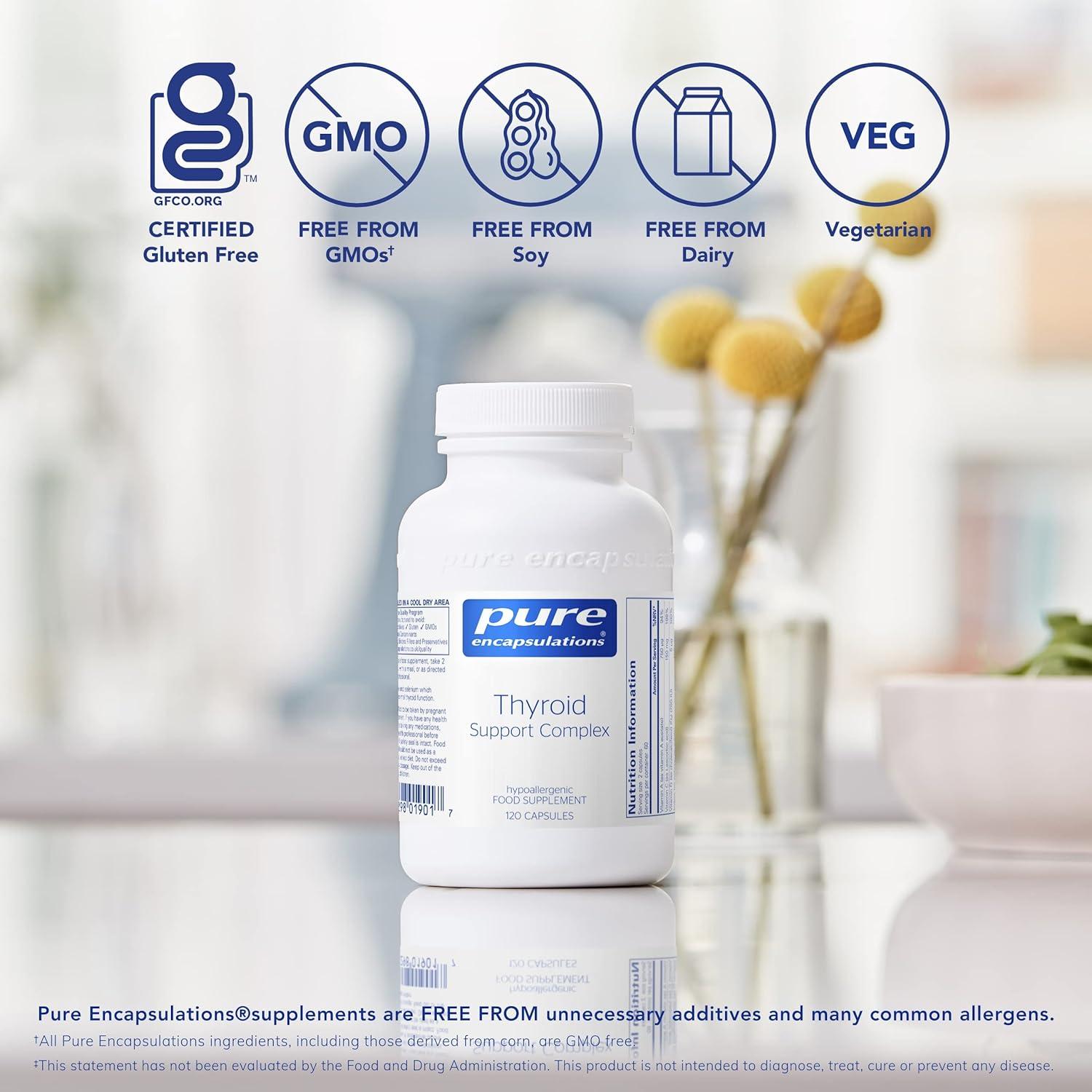 Pure Encapsulations Thyroid Support Complex 120 Capsules - Comprehensive Nutritional Supplement ...