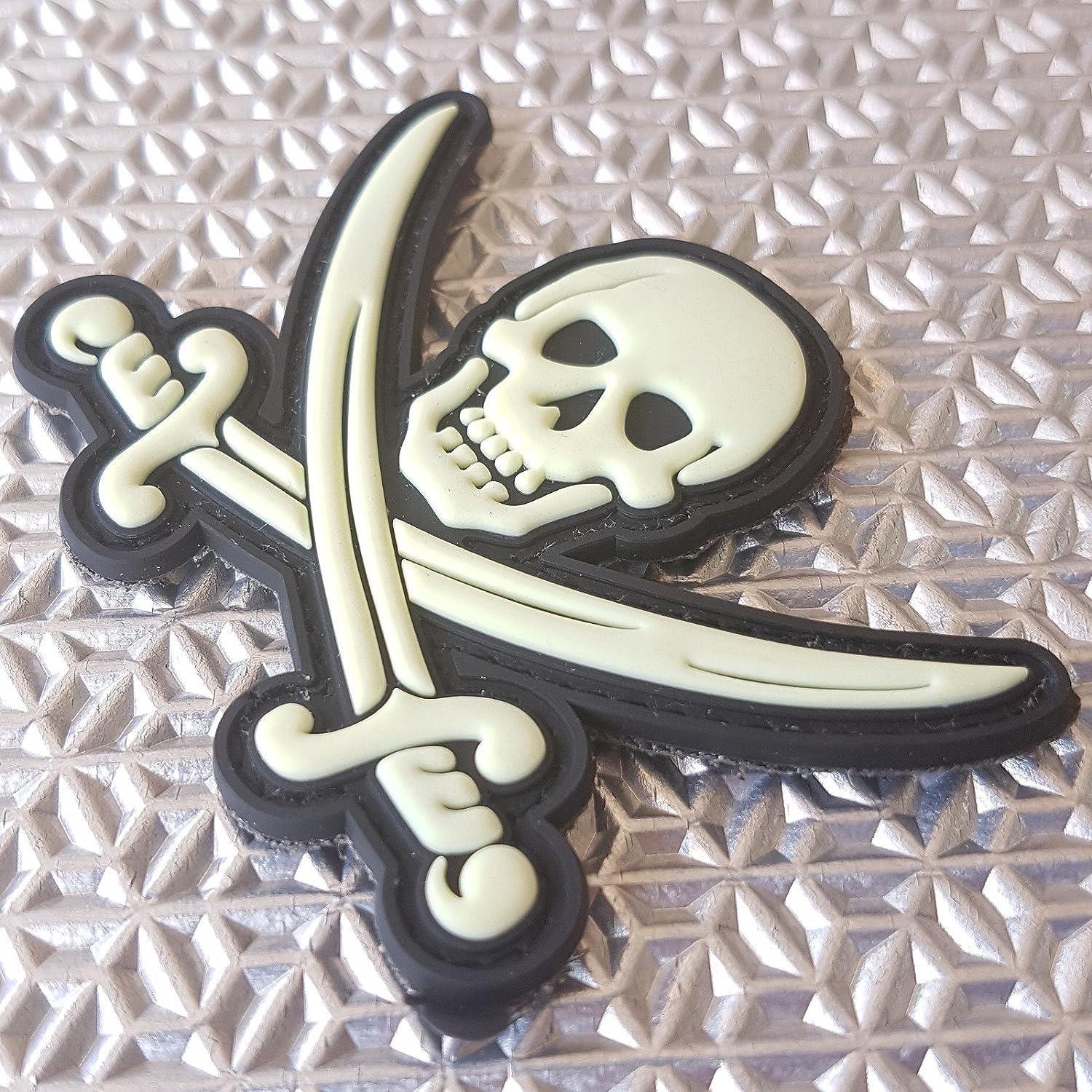 Calico Jack Skull Pirate Morale Patch - Jolly Roger ISAF PVC Rubber 3D ...