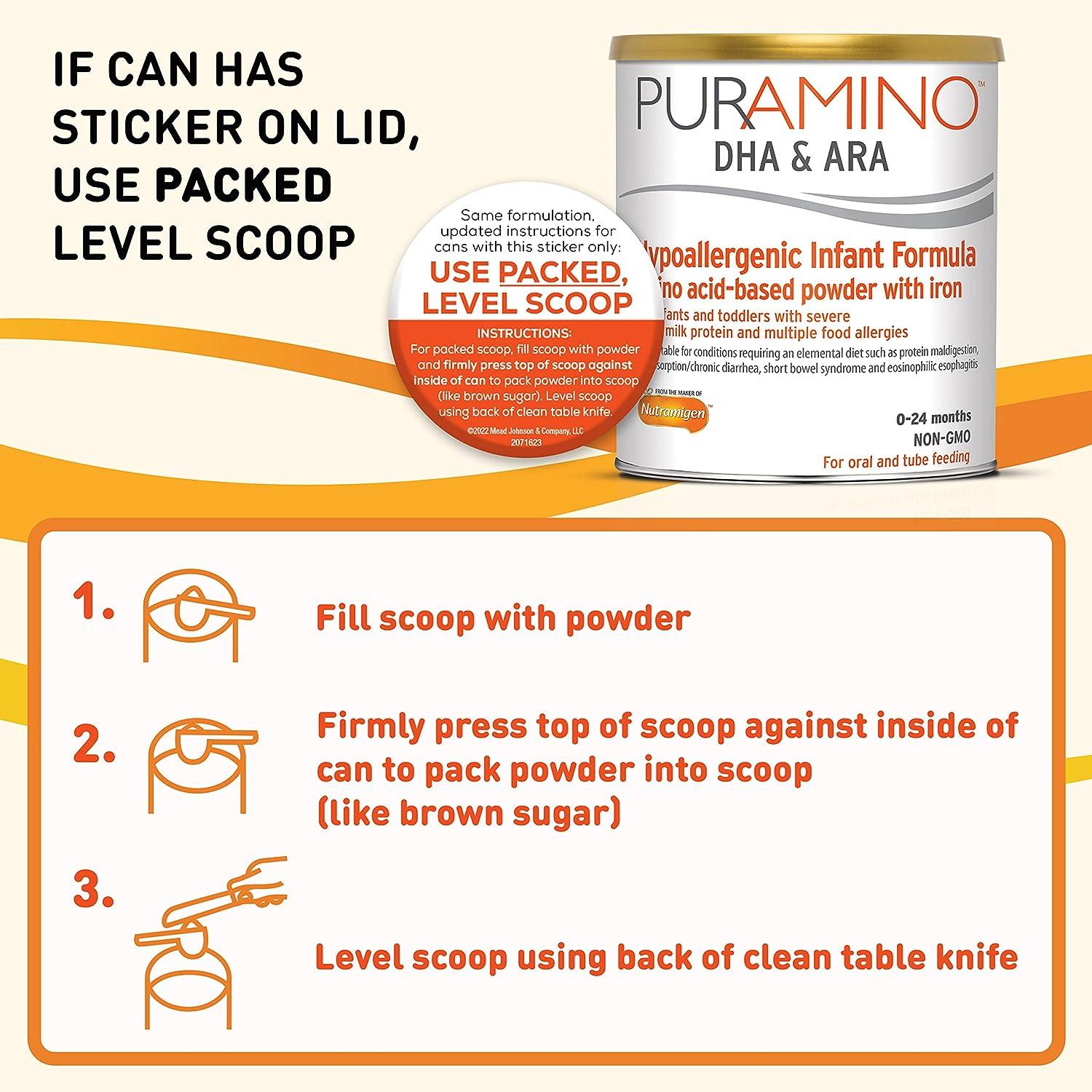 PurAmino Hypoallergenic Infant Drink 14.1 Oz (Pack of 4) - Omega-3 DHA ...