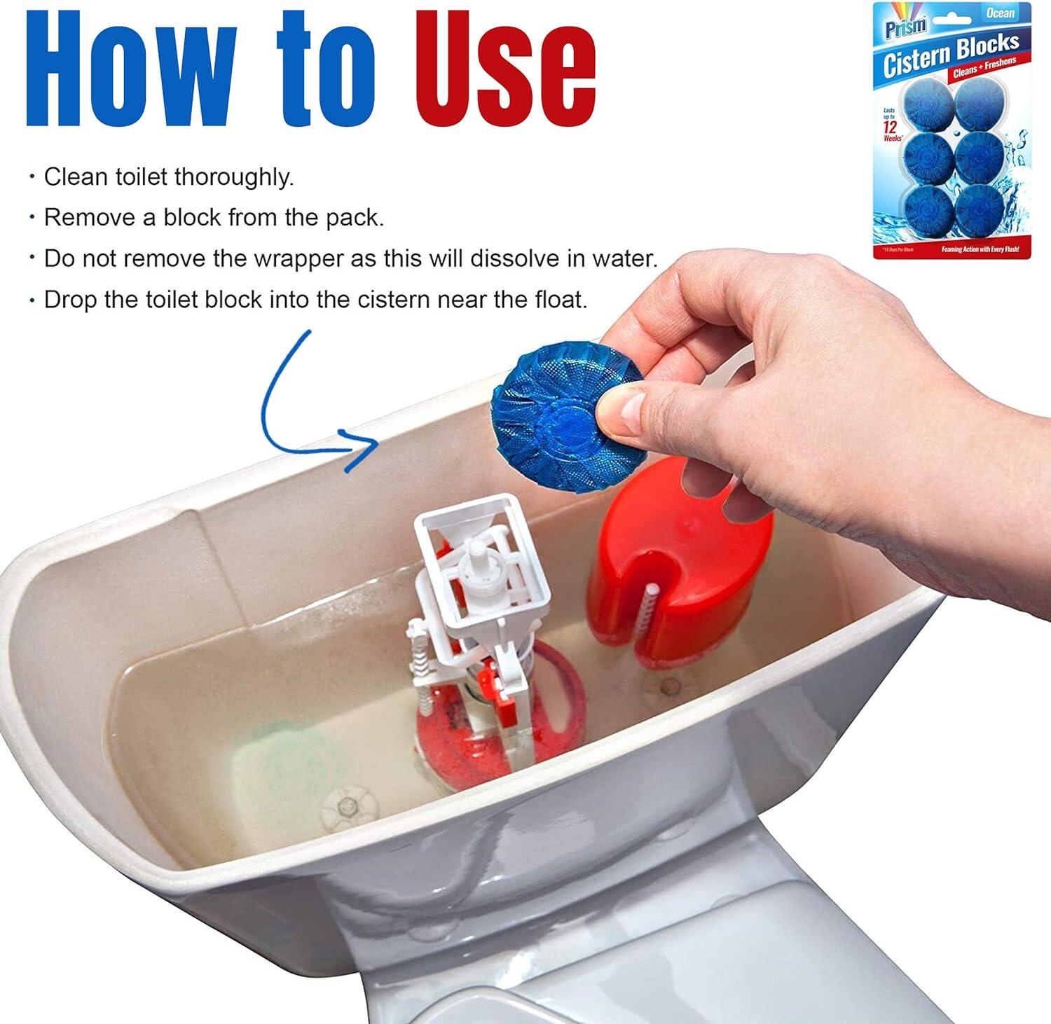 Valuehive Prism Ocean Cistern Blocks - Toilet Bowl Freshener - 4 pack ...