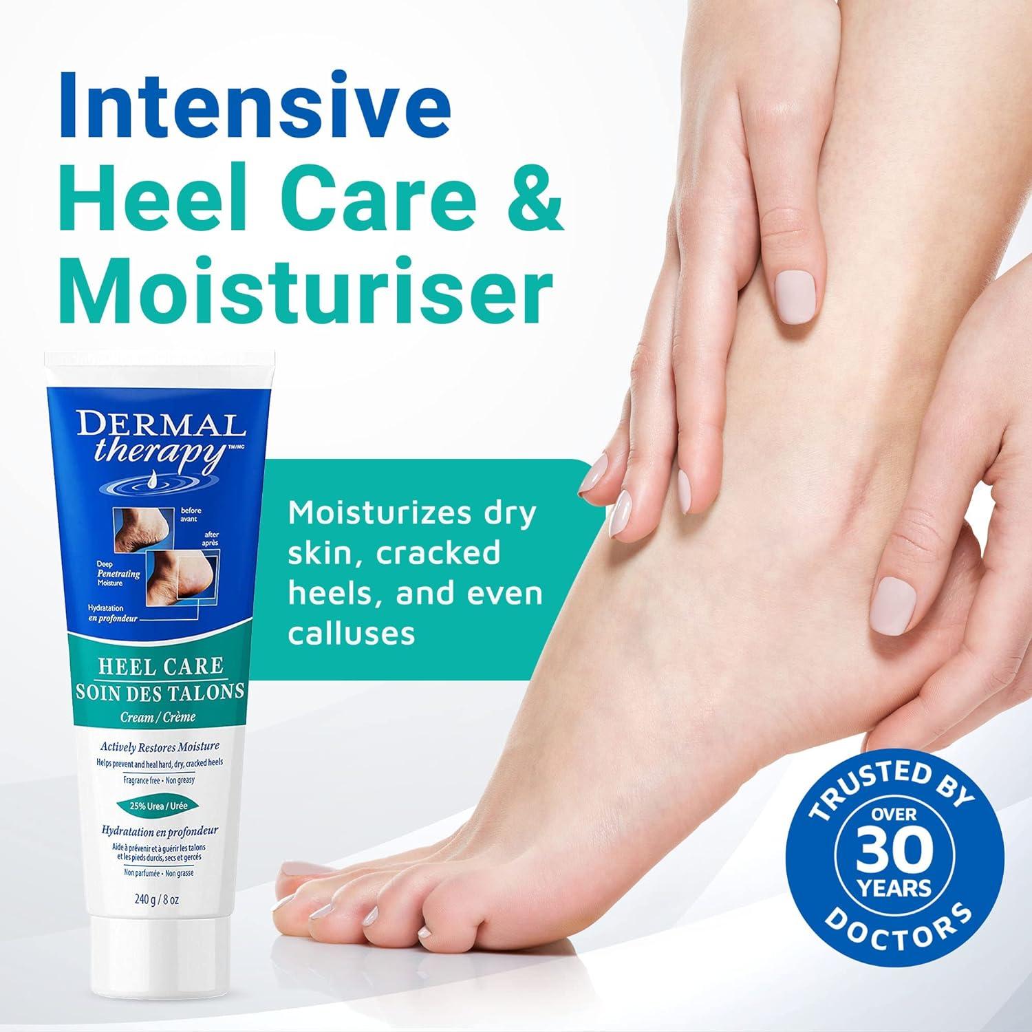 Dermal Therapy Heel Care Cream - 25% Urea & 6% AHA for Dry Cracked ...